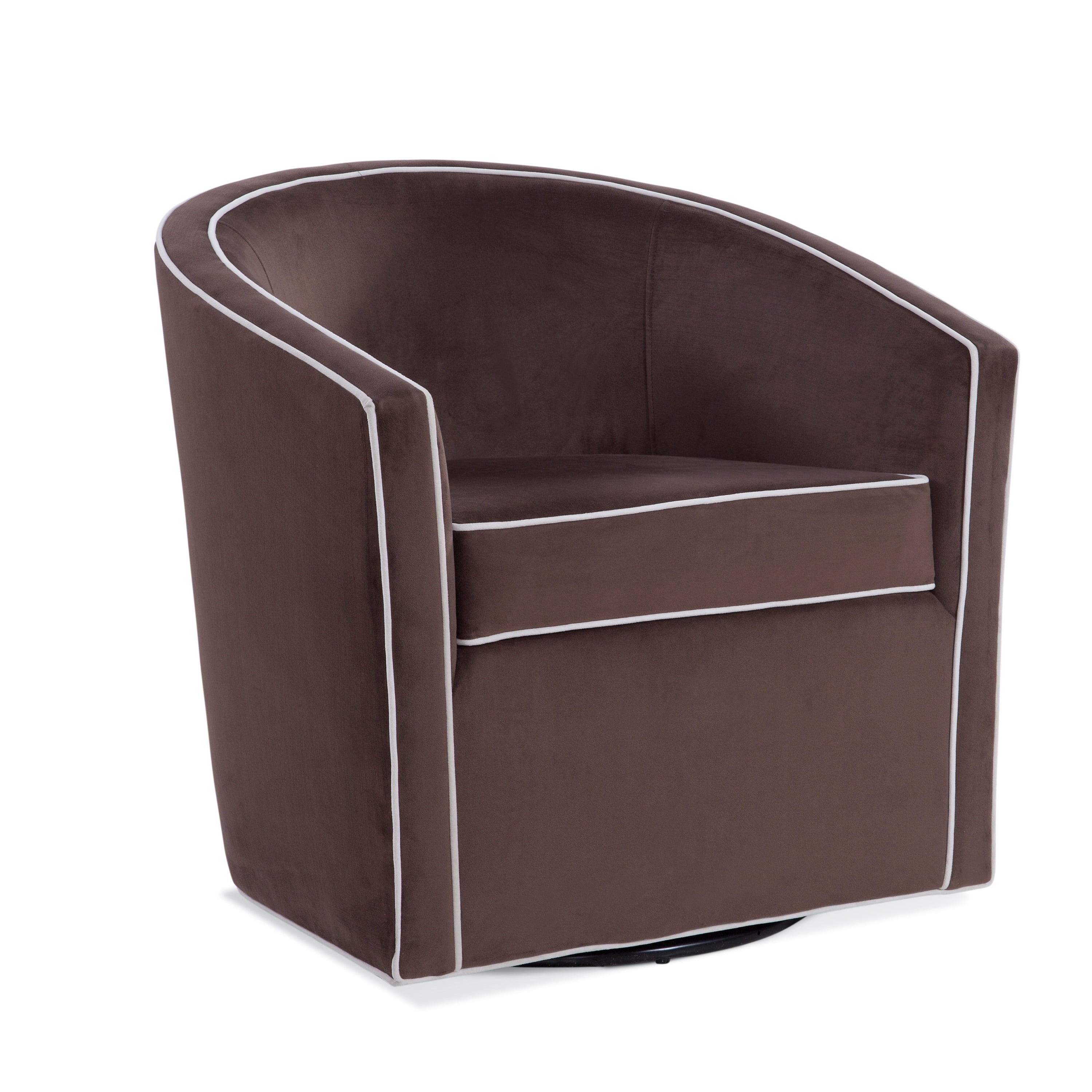 Greyson Living Kenton Barrel Style Swivel Chair by Tuxedo Arms Brown ...