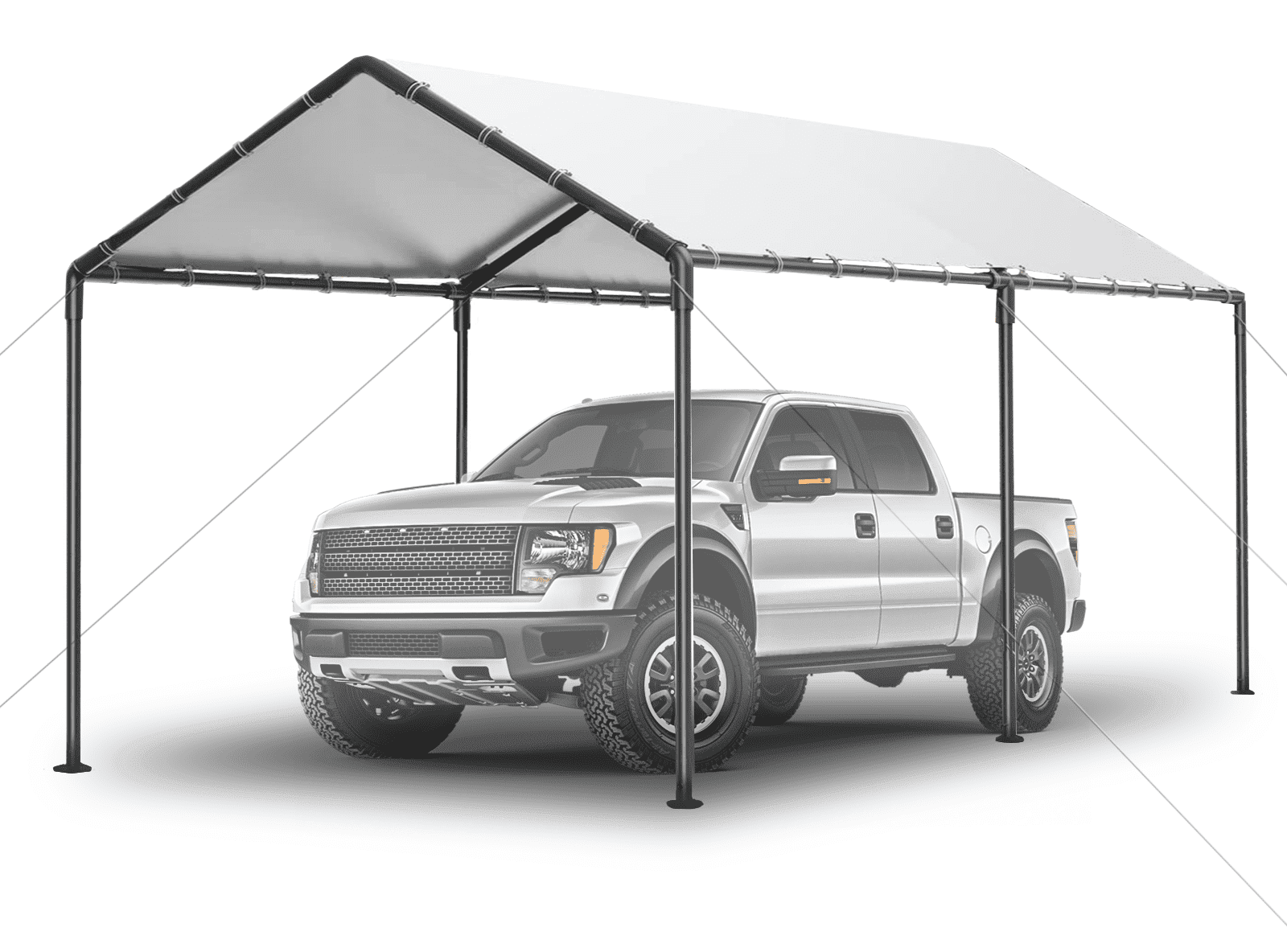 Grezjxc Heavy Duty Vehicle Shelter, 10x20ft Metal Carport Canopy ...