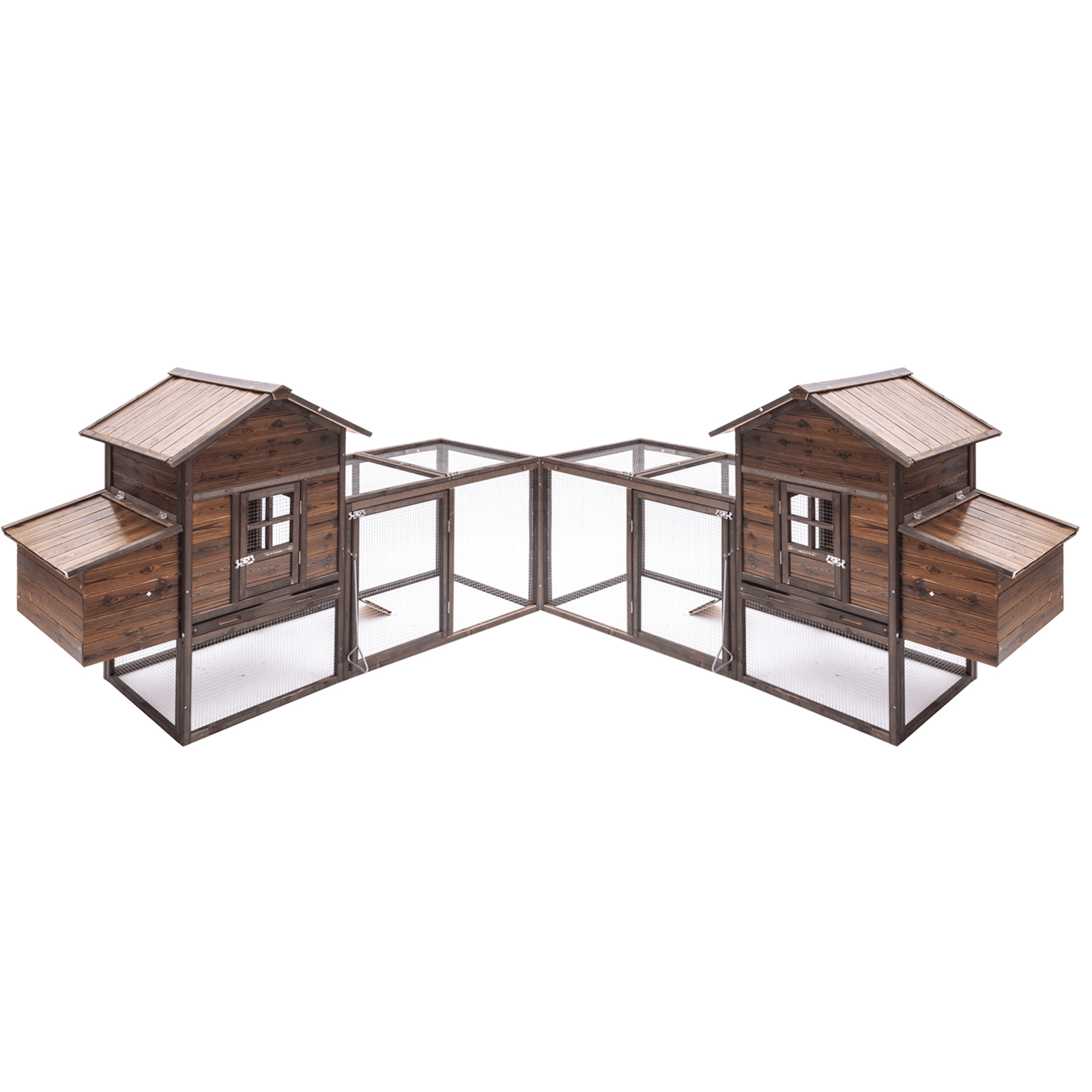 Grezjxc Chicken Coop Large Wooden Outdoor Hutch Hen Cage with ...