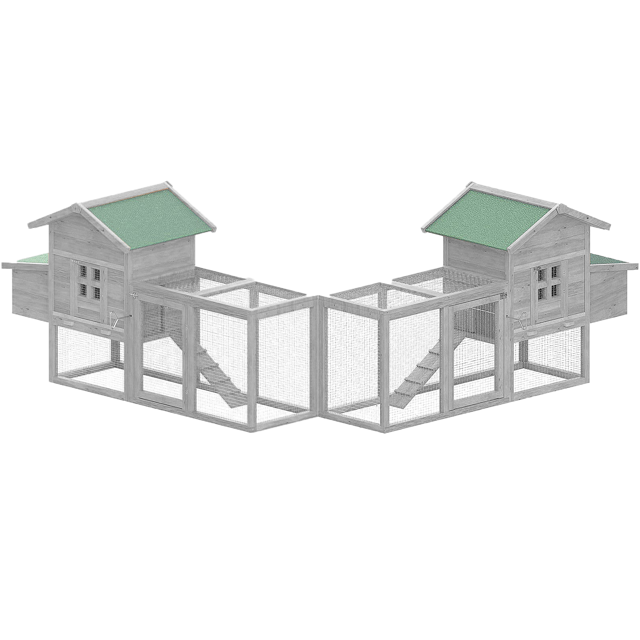 Grezjxc Chicken Coop Large Wooden Outdoor Hutch Hen Cage with ...