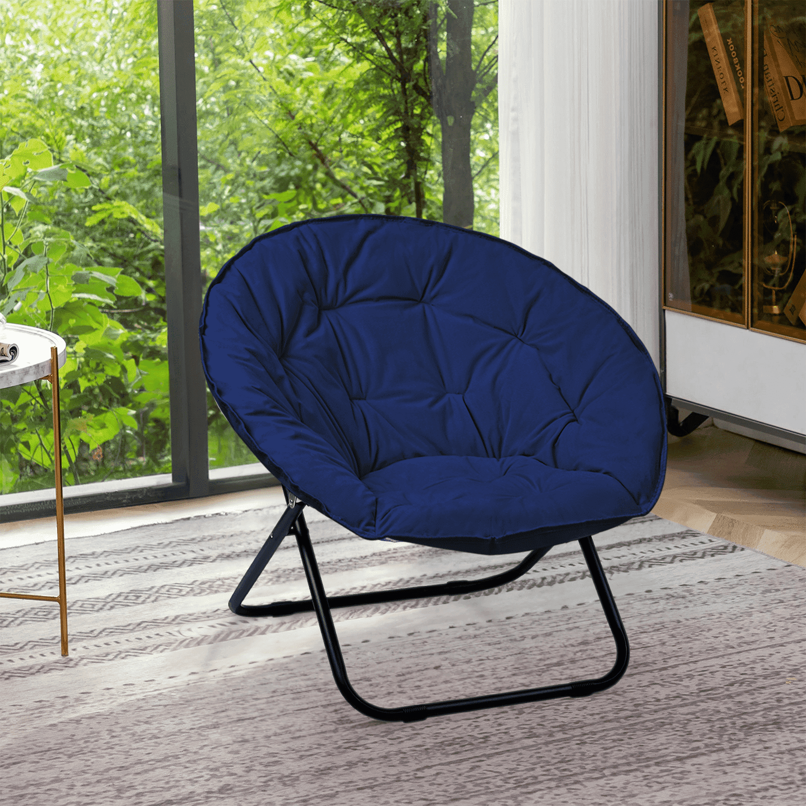 Grezjxc Large Foldable Padded Chair with Light Fabric for Adults ...