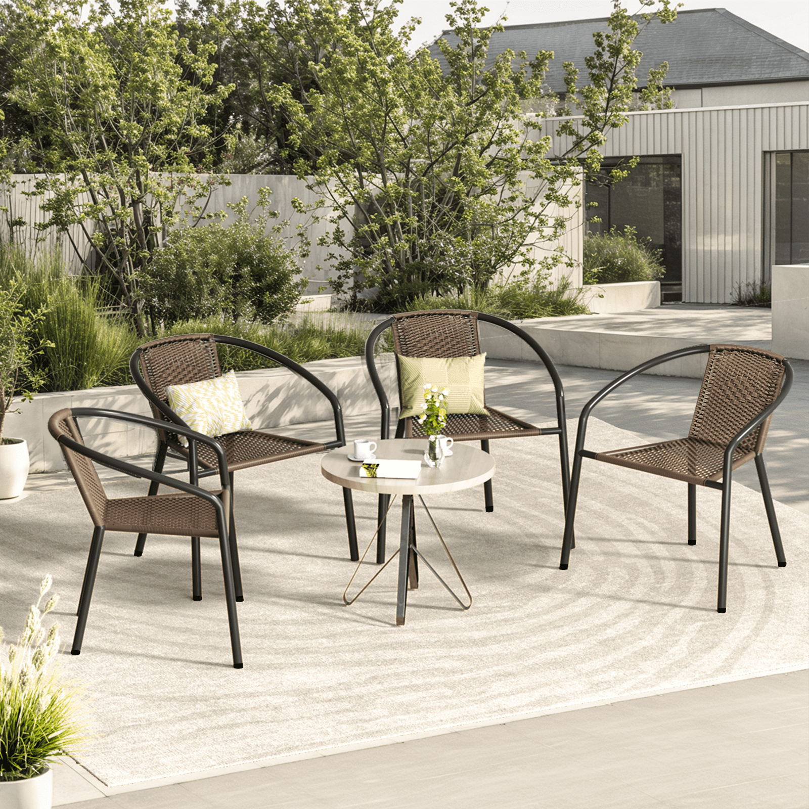 Grezjxc Modern Rattan Outdoor,Indoor Bedroom Restaurant Dining Chairs ...