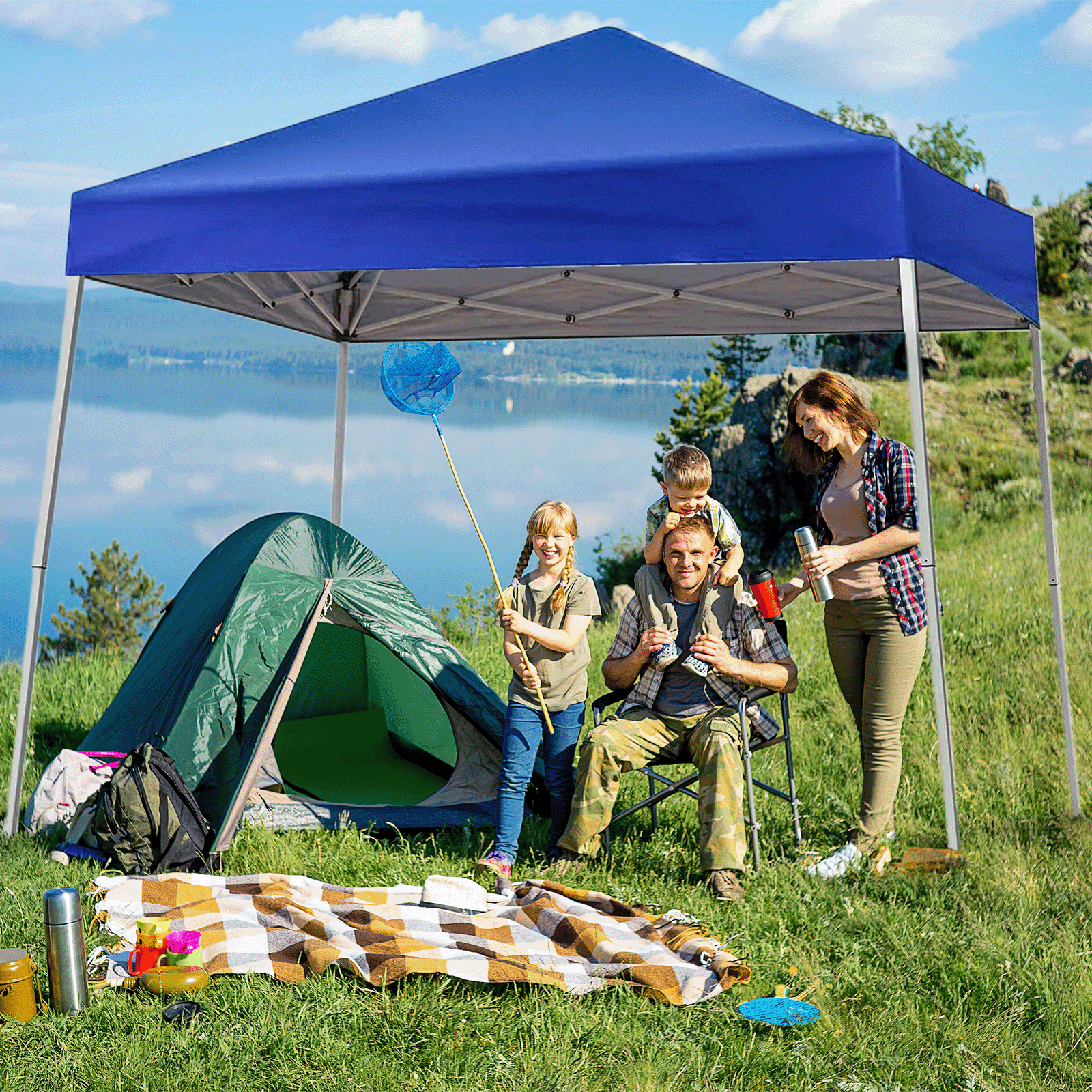 Grezone 11' x 11' Instant Slant Leg Pop-up Canopy Outdoor Shading ...