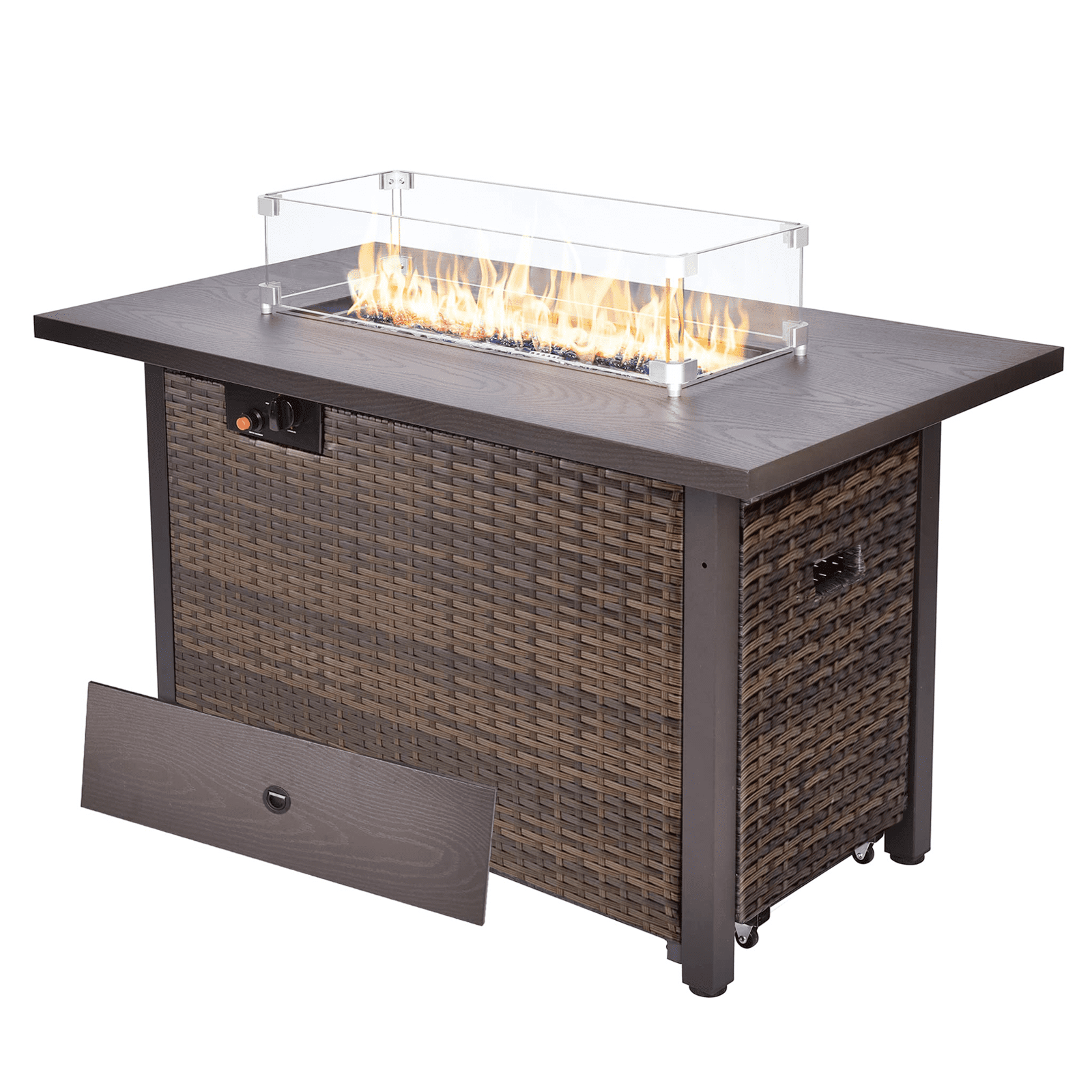 Grezone 42'' Propane Gas Fire Pit Table 50,000 BTU Auto-Lgnition Gas ...