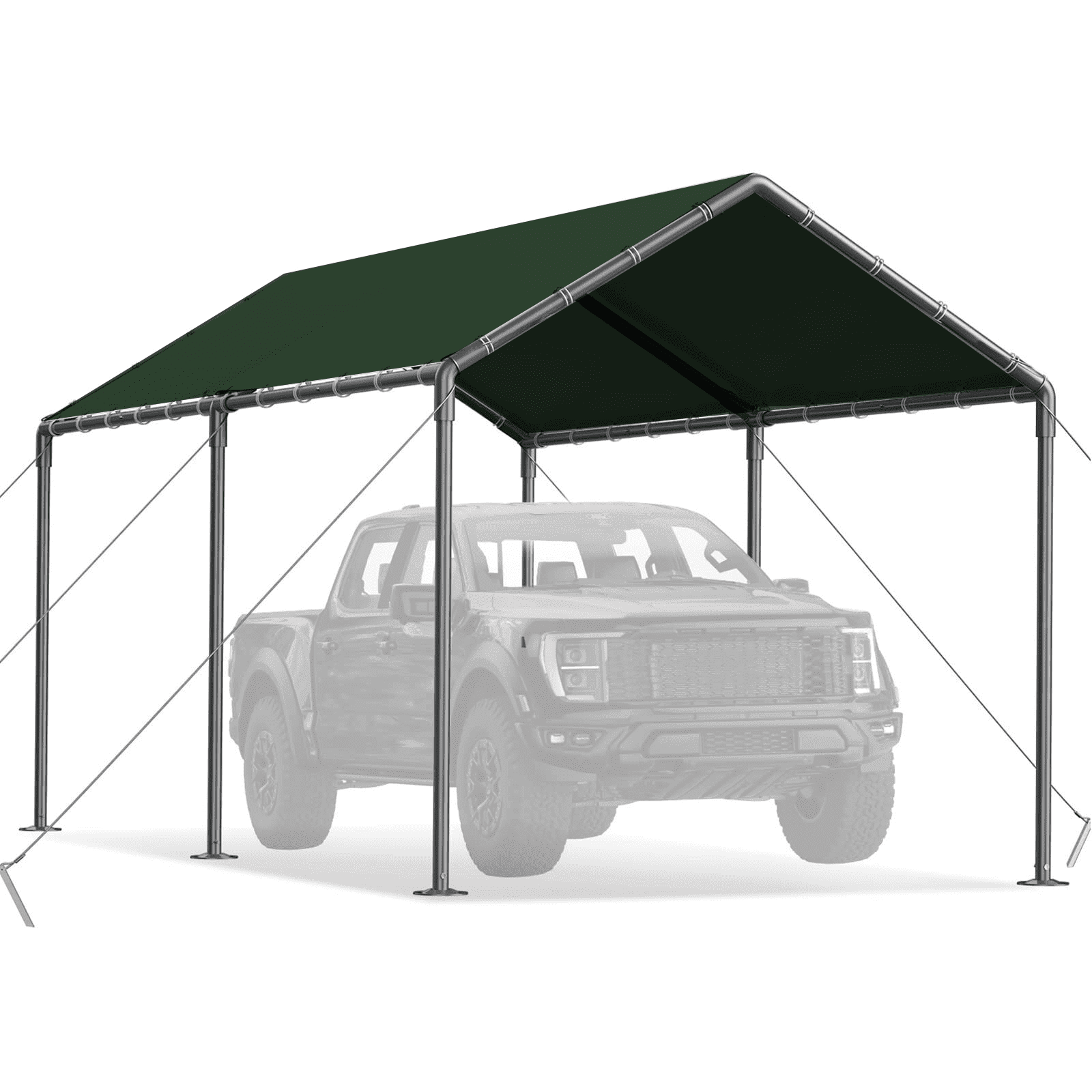 Grezone Heavy Duty Carport 10'x20' - Outdoor Vehicle Shelter with ...