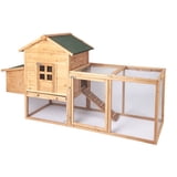 Grezone Large Wooden Chicken Coop & Rabbit Hutch with Ventilation Door ...