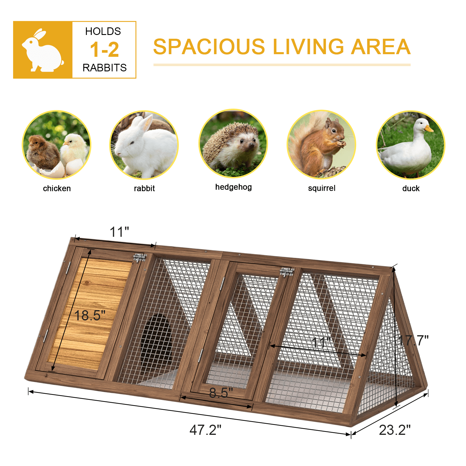 Grezone Chicken Coop for 2 Chickens Small Rabbit Hutch Quail Coop ...