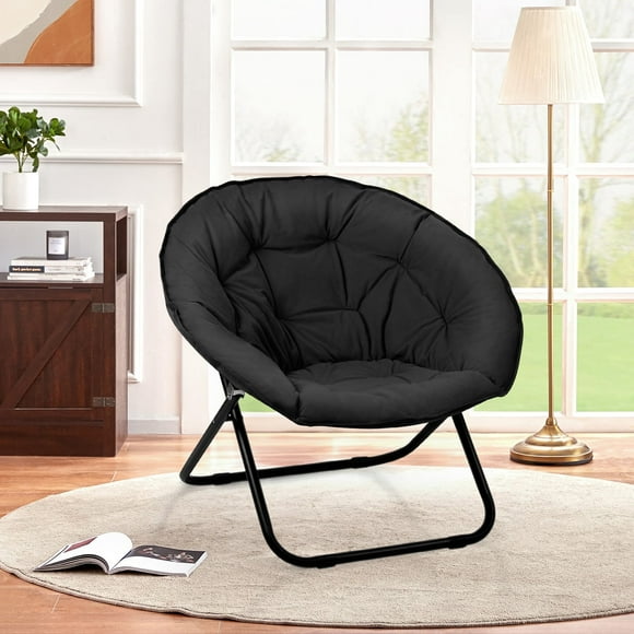 Black Folding Saucer Chair