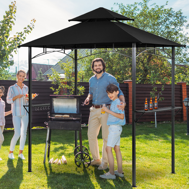Grezone Outdoor Barbeque Steel Grill Gazebo Tent, BBQ Canopy Shelter ...