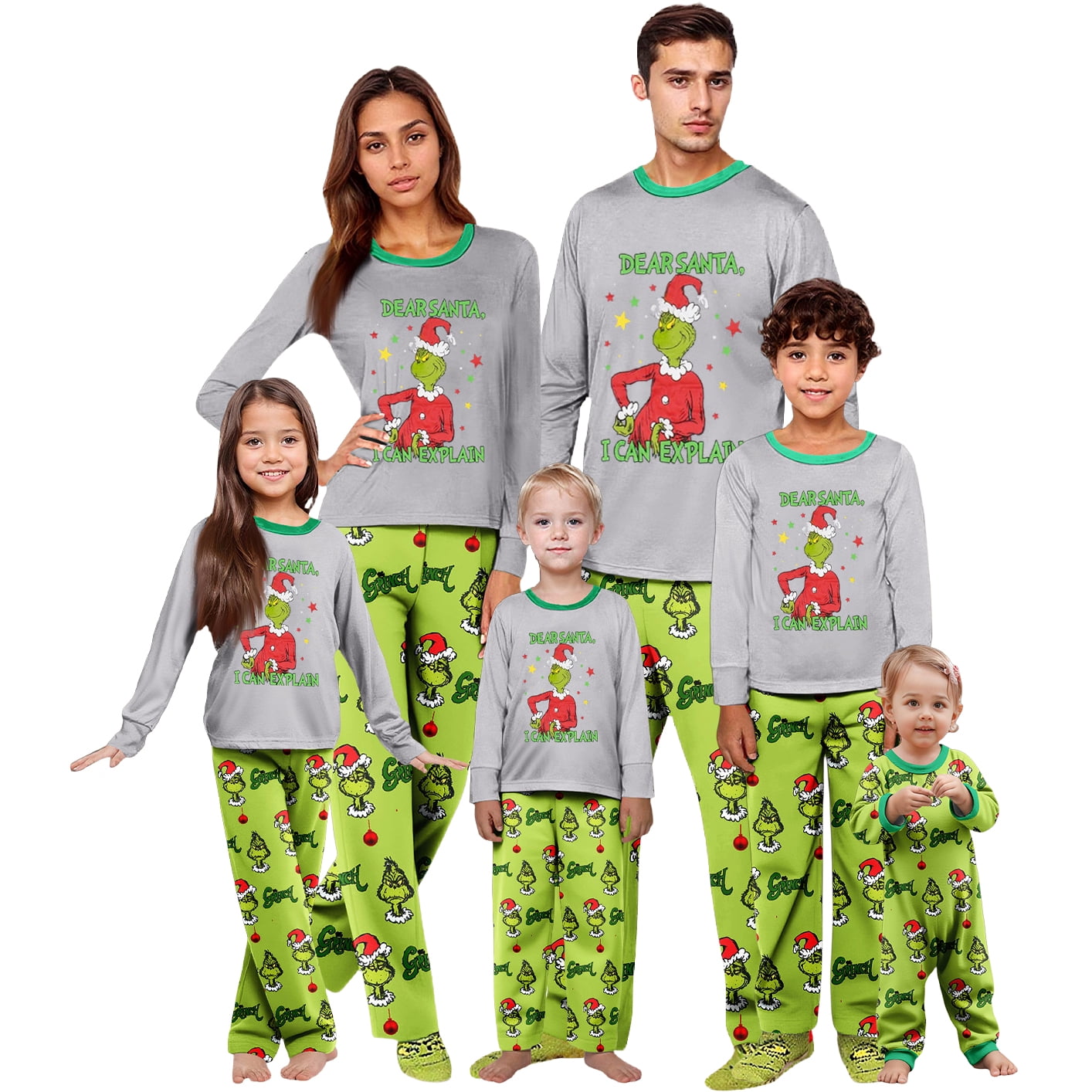 Gri'nch Family Christmas Pajamas Matching Sets – 2Pcs Family Sleepwear ...