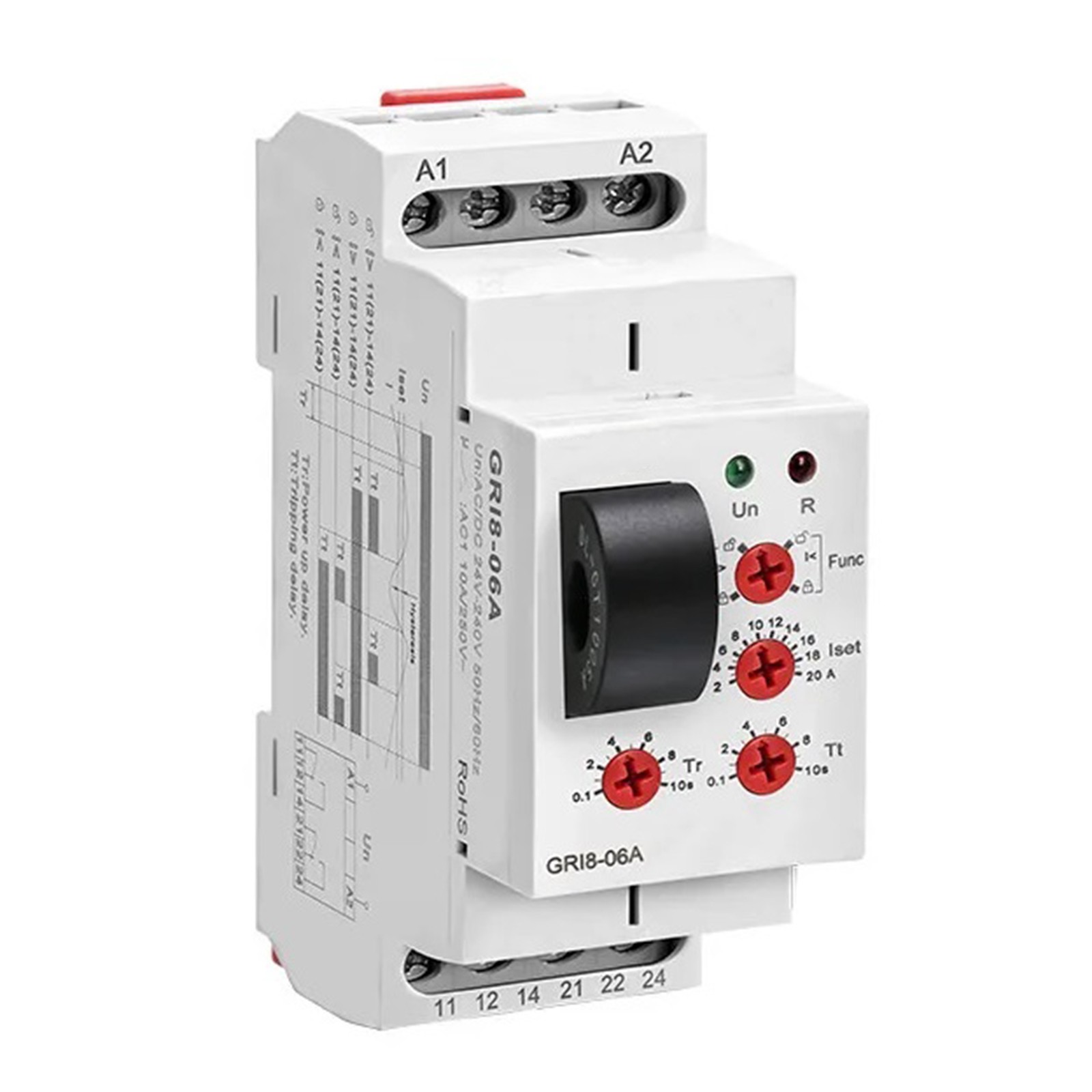 GRI8-06A AC Current Monitoring Relay Over/Undercurrent Sensor Current ...