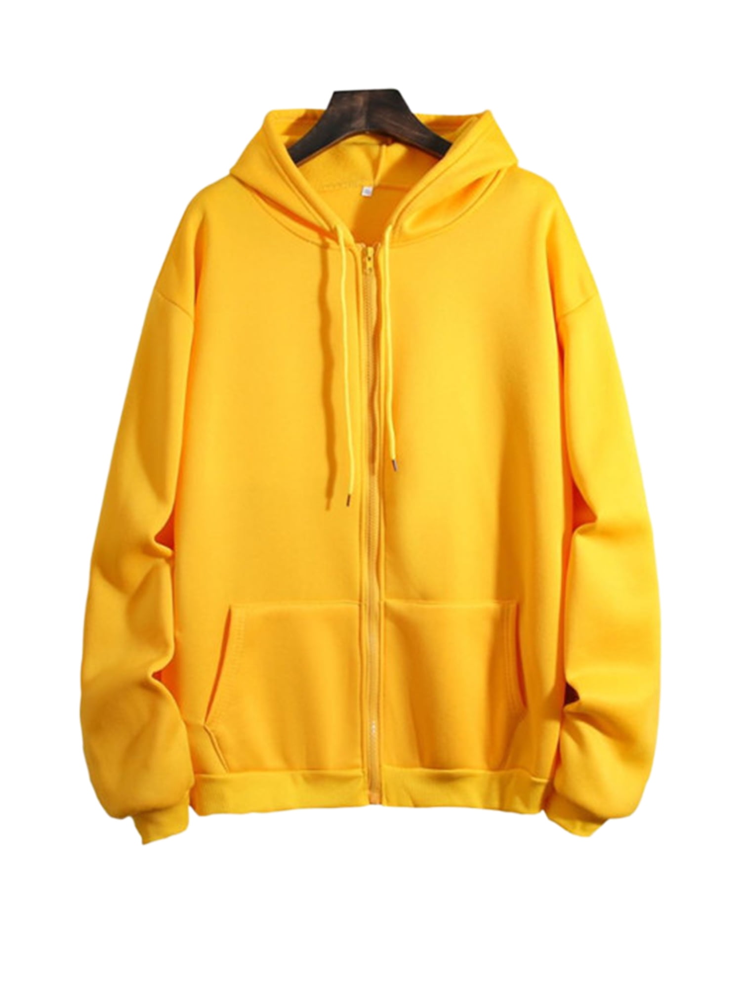 Grianlook Ladies Plain With Pockets Sweatshirt Drawstring Solid Color ...