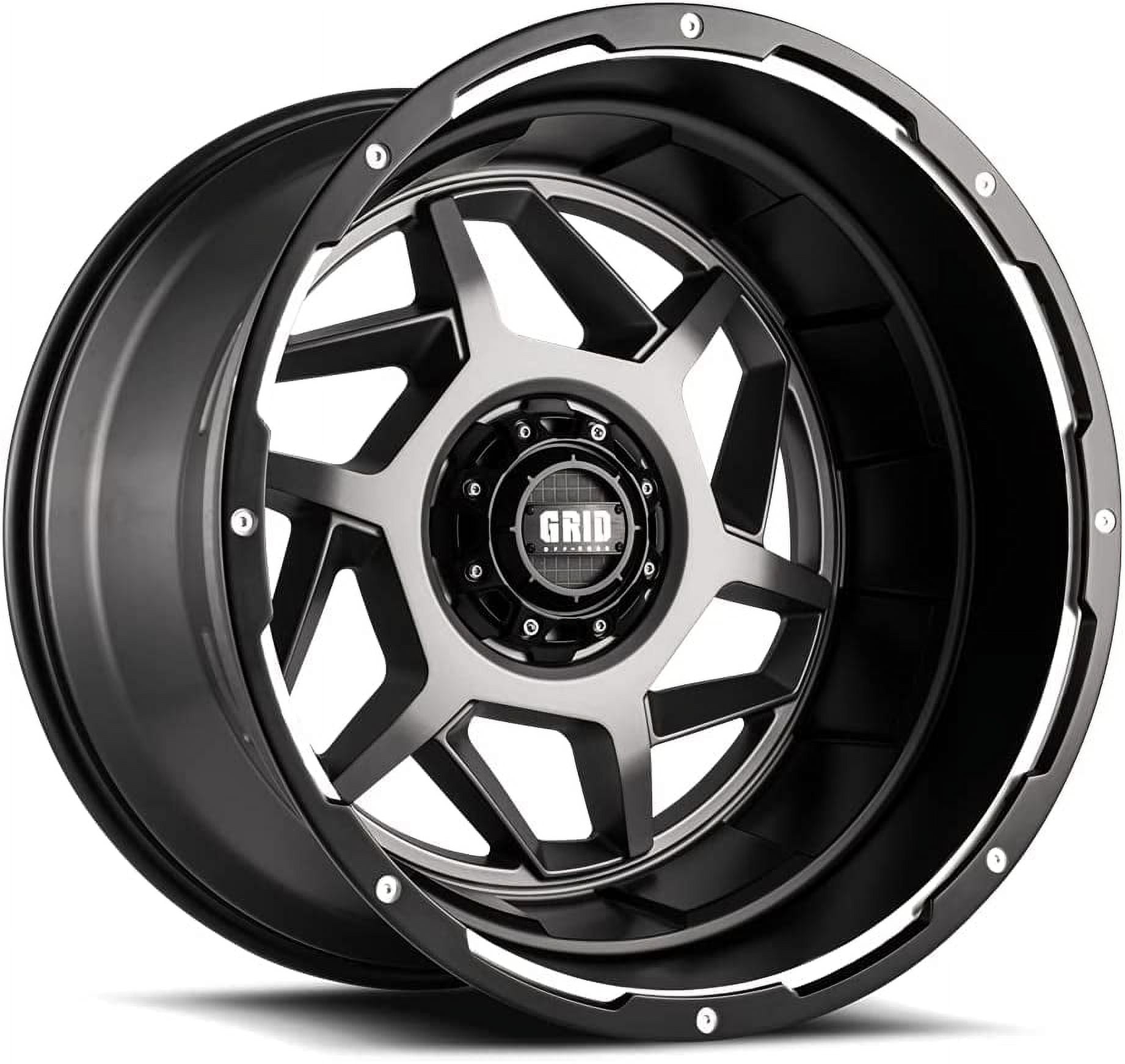 Grid Custom Wheel for 17x9 inch Matte Anthracite w/Matte Black Lip ...
