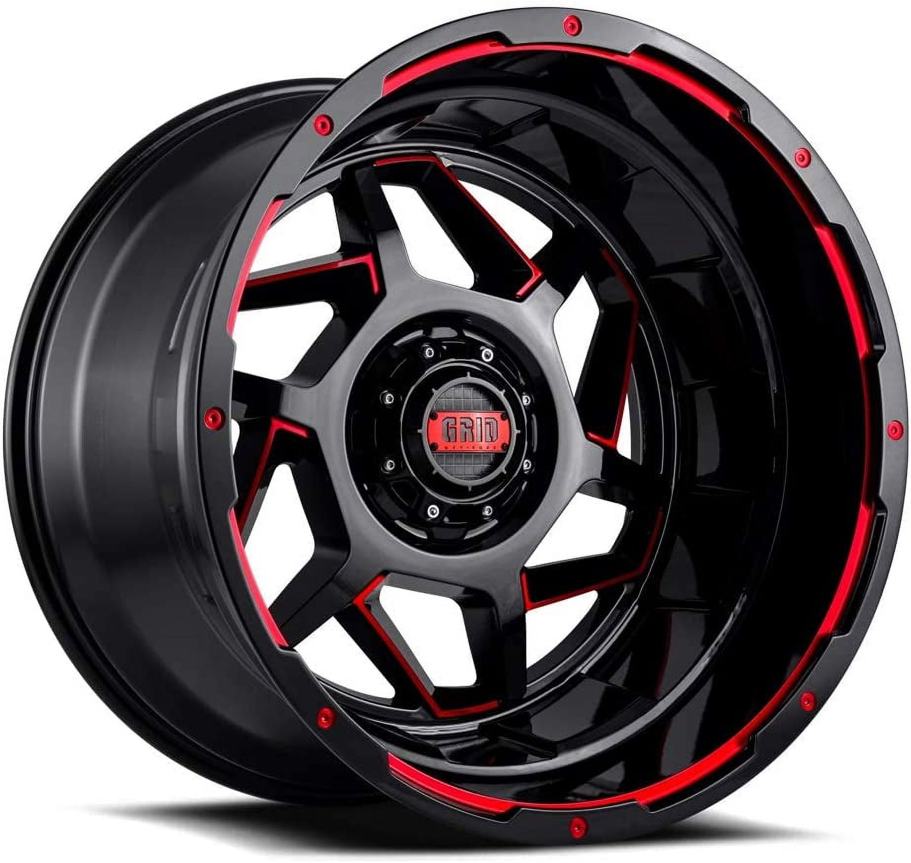 Grid Custom Wheel for 20x9 in Gloss Black with Red Accents D29237E158 ...