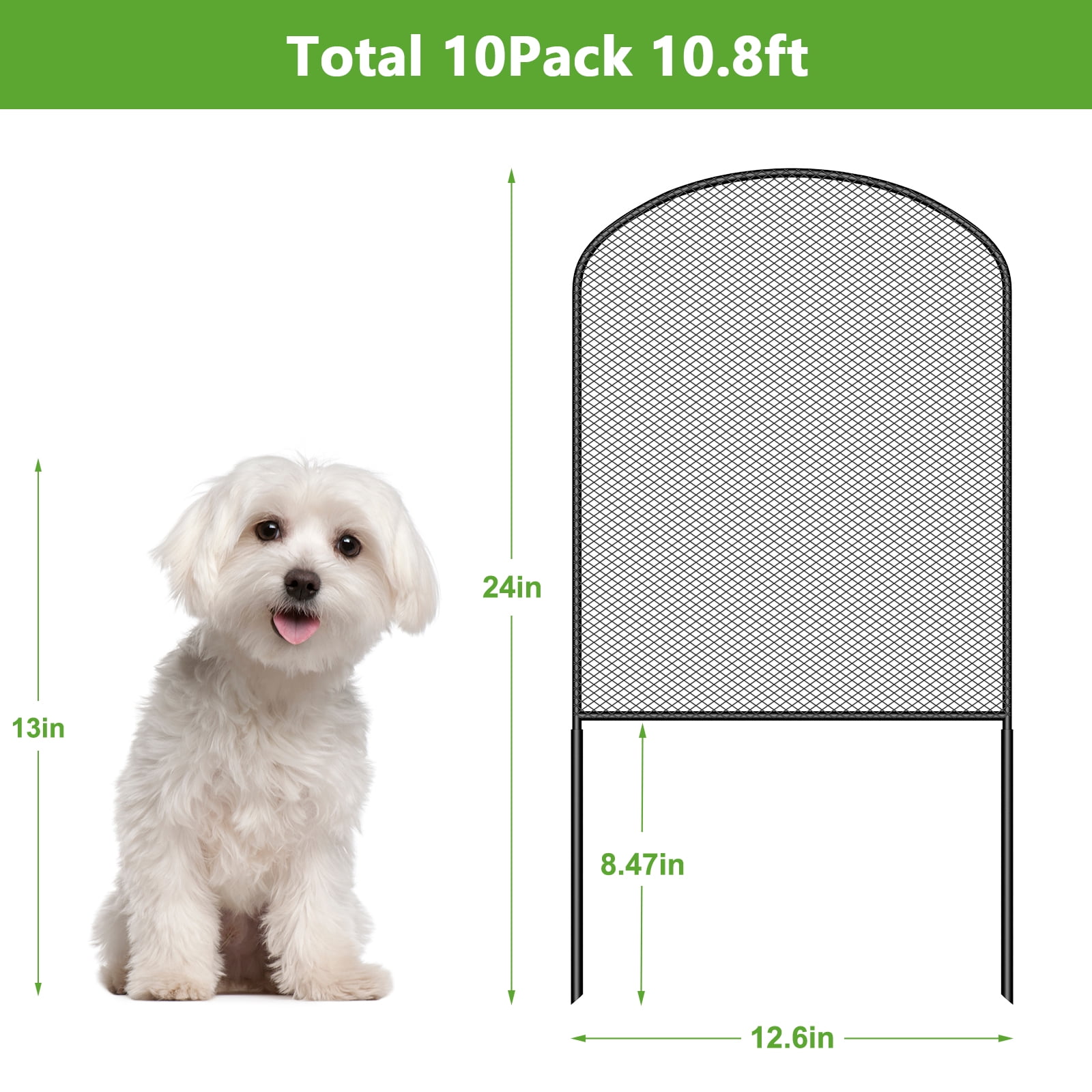 Grid Decorative Garden Fence, 24 in Dog Fence Outdoor Yard, Anti ...