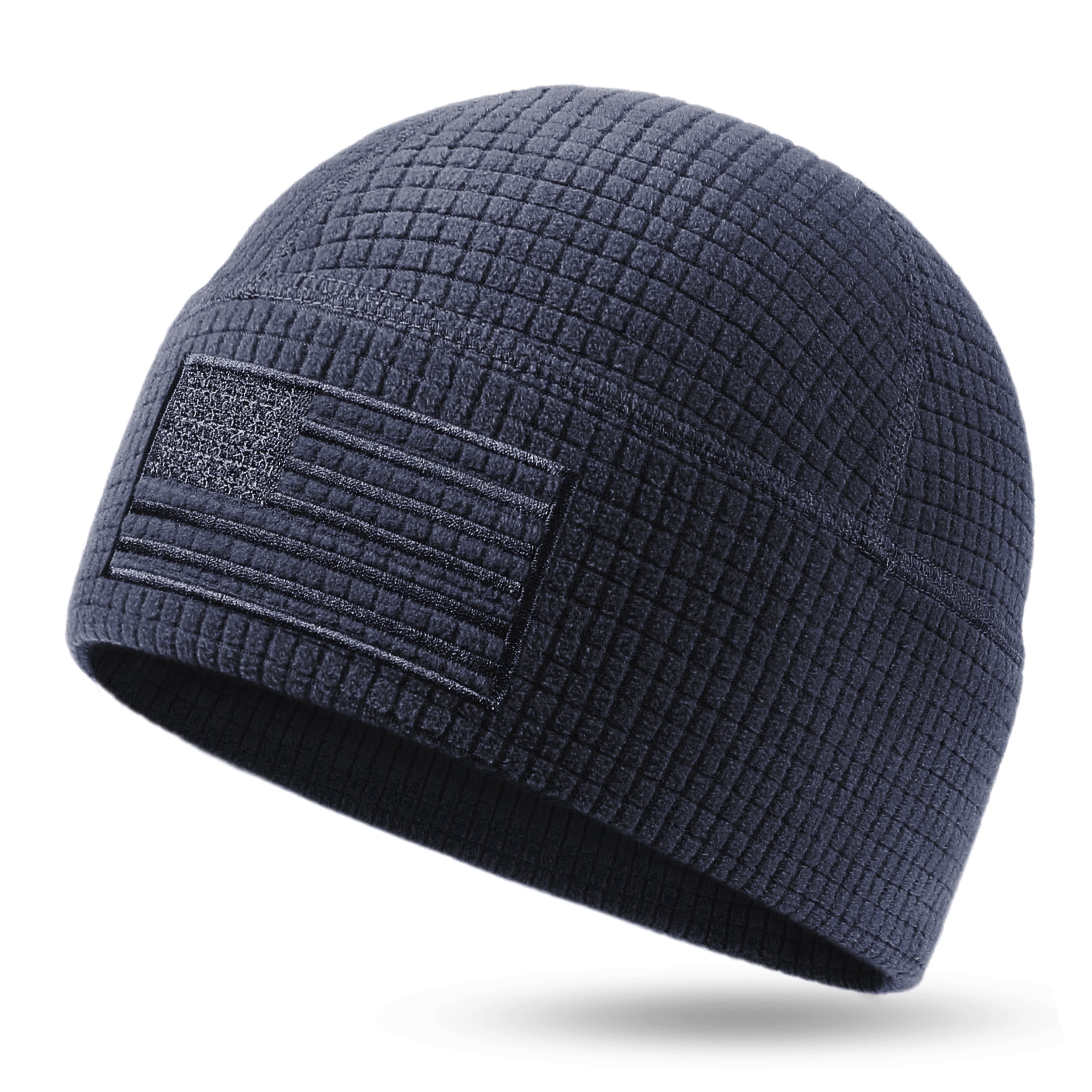 Grid Waffle Knit Beanie, Stretch Fit Men's All-Season Warm Hat ...