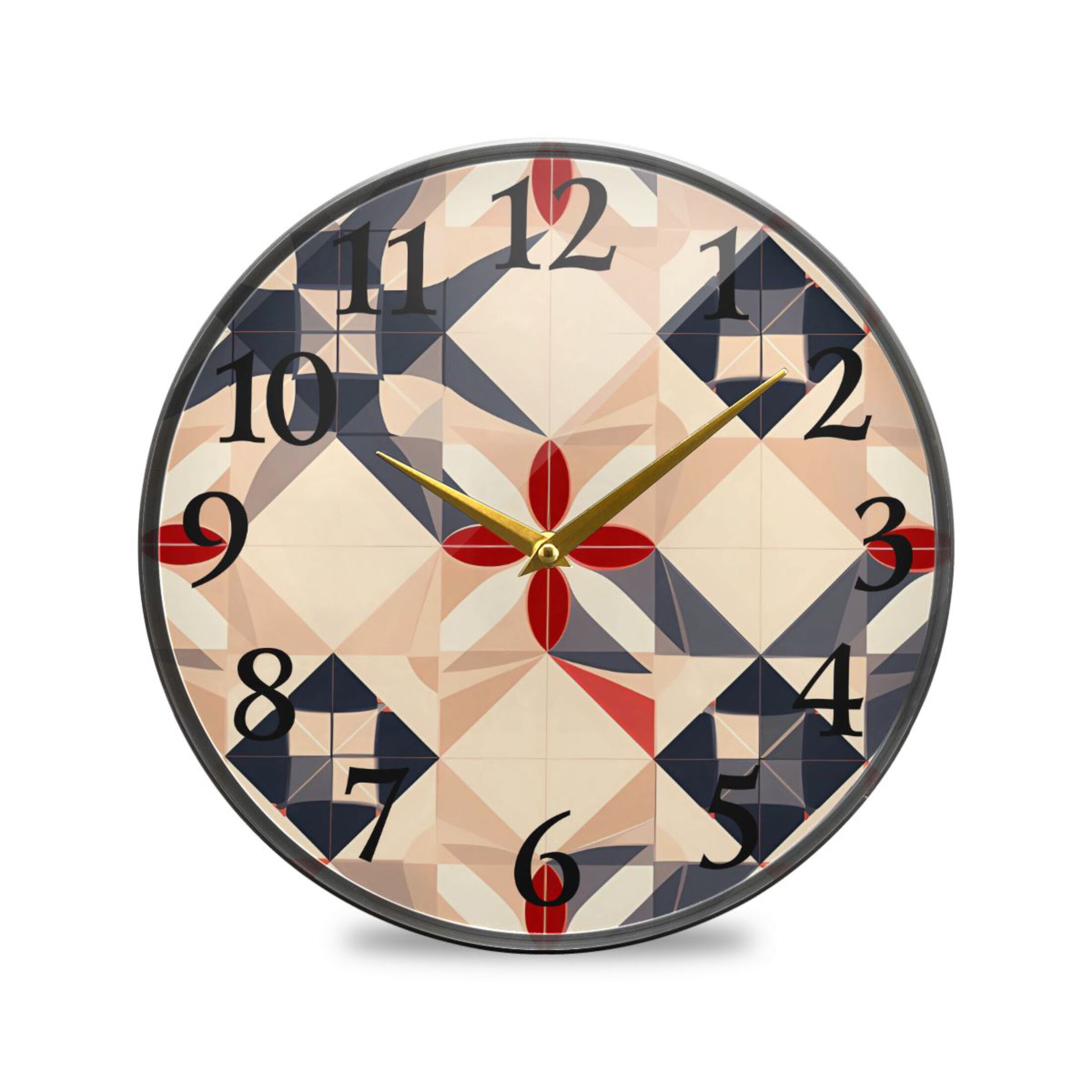 Grid Lattice Wall Clocks Battery Operated 9.5 Inch Round Clock Acrylic ...