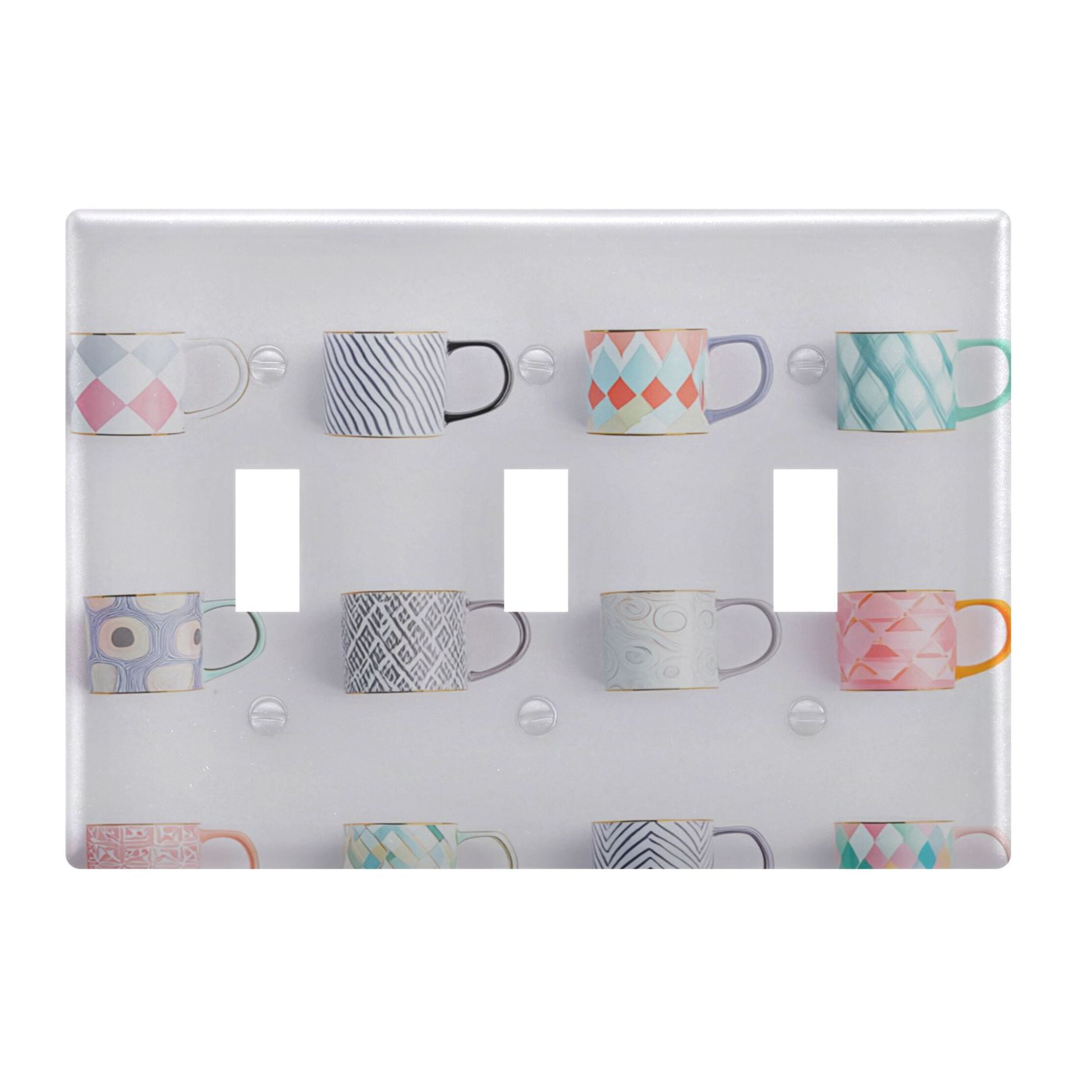 Grid Of Coffee Mugs Decorative Light Switch Plates Switch Cover ...