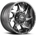 Grid OffRoad Custom Wheel for 20x10 Rim Gloss Graphite w/ Chrome Insert ...