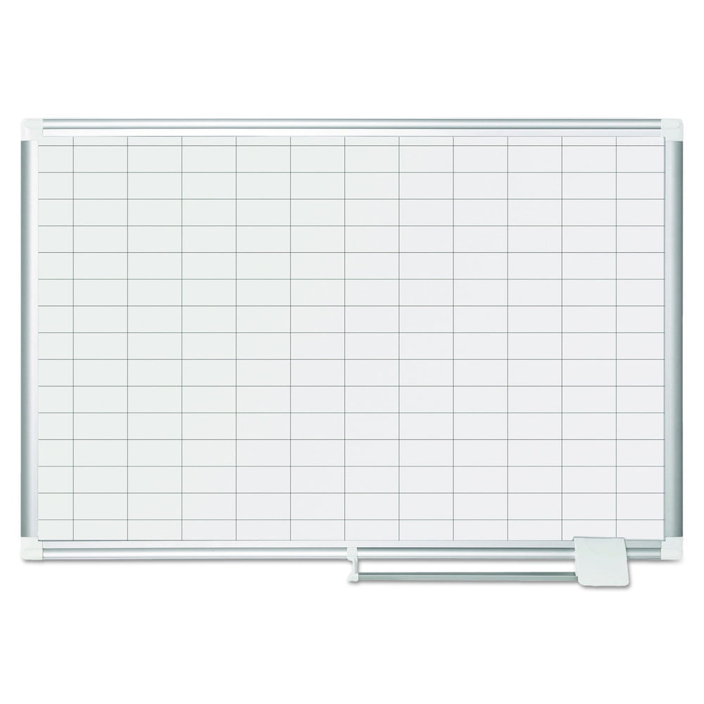 MasterVision MA0392830 36 in. x 24 in. Gridded Magnetic Steel Dry Erase ...