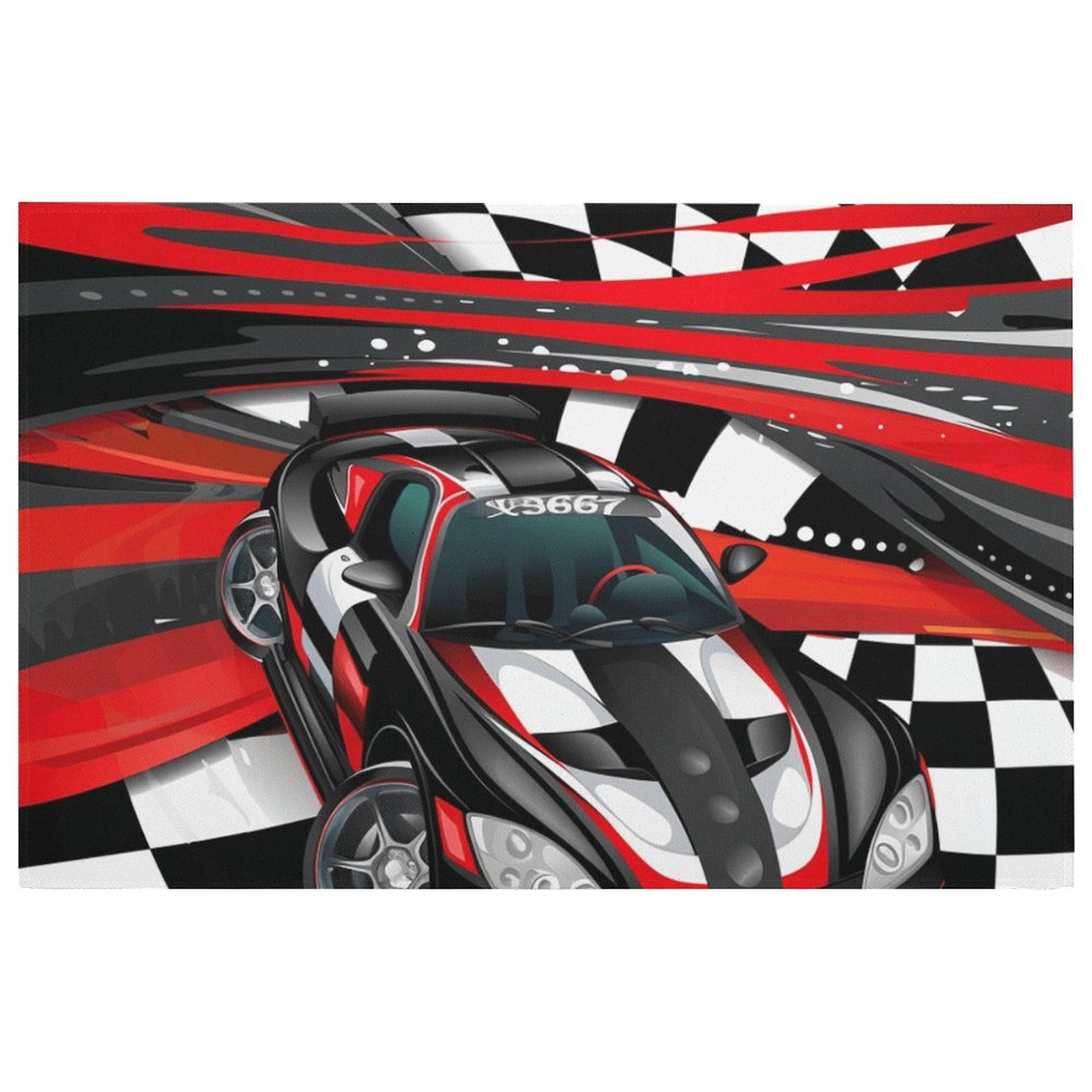 Grid Racing Car Rug - for Living Room, Bedroom, And Dining Room ...