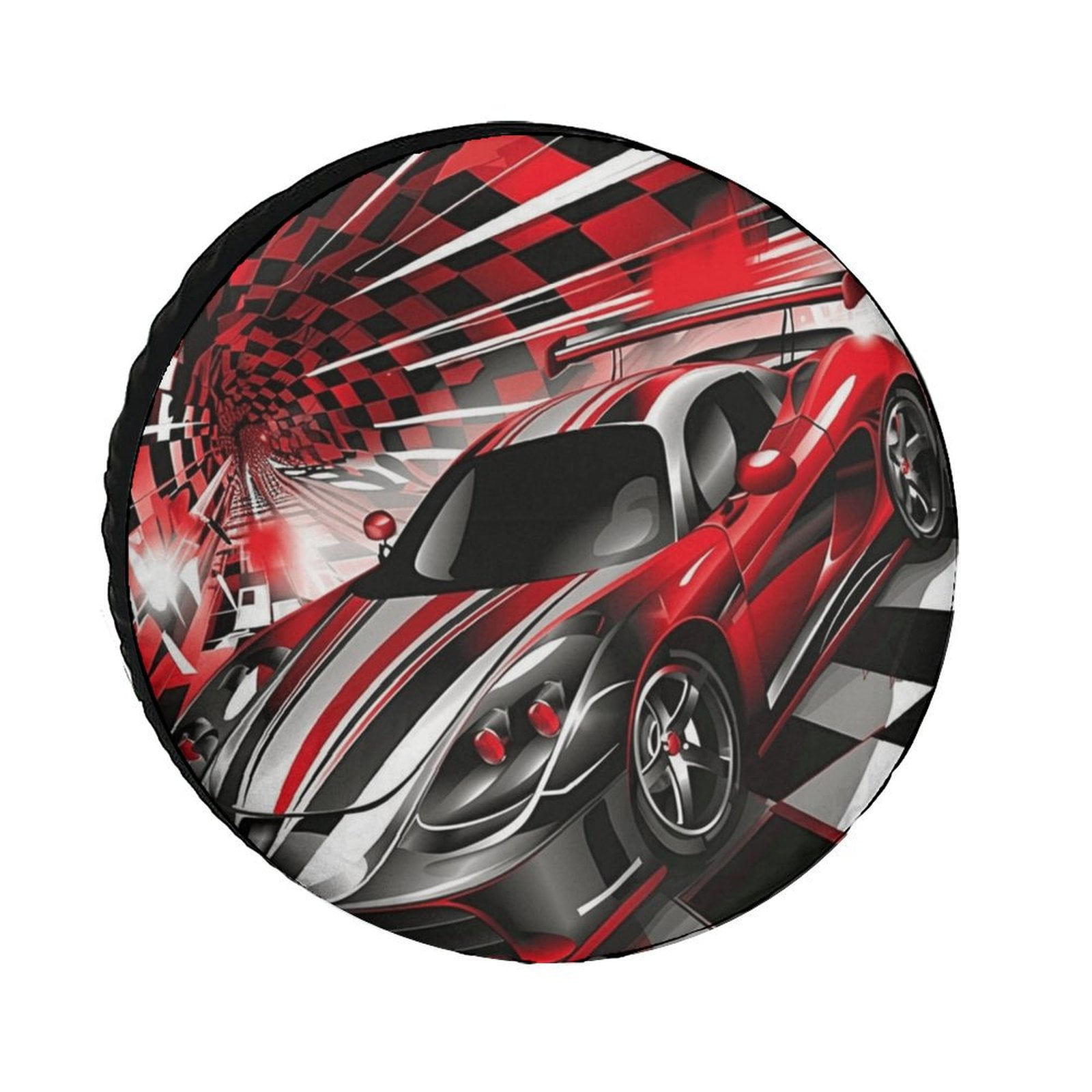 Grid Racing Car Spare Tire Cover, Weather Resistant Vinyl Wheel Cover ...