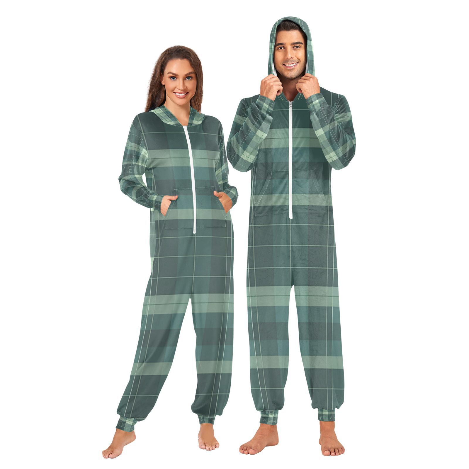 Grid Stripe Adult Unisex Onesie Pajamas Slim Fit One Piece Suit Pjs ...