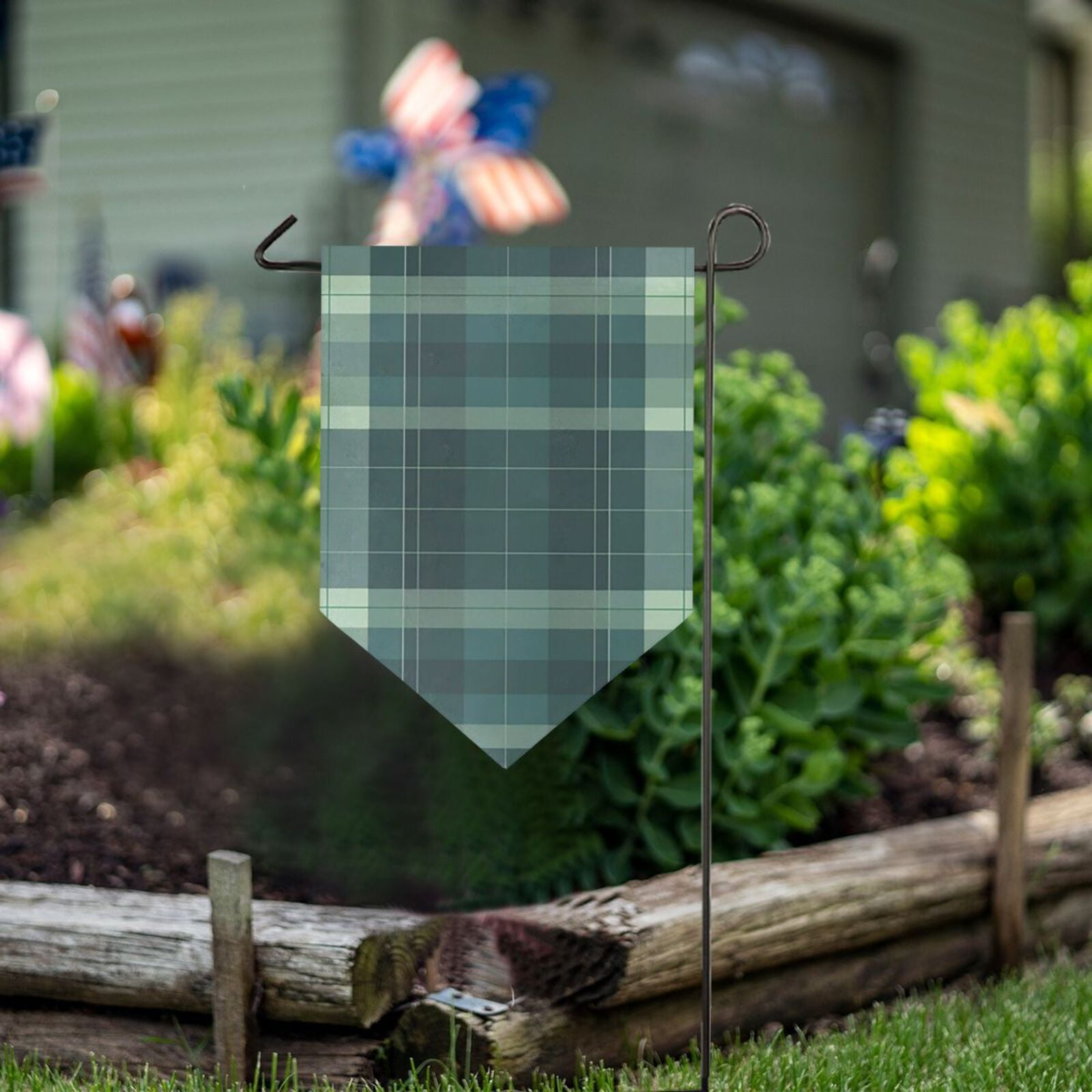 Grid Stripe Garden Flag 18" x 12.5" Double Sided Yard Lawn Outdoor ...