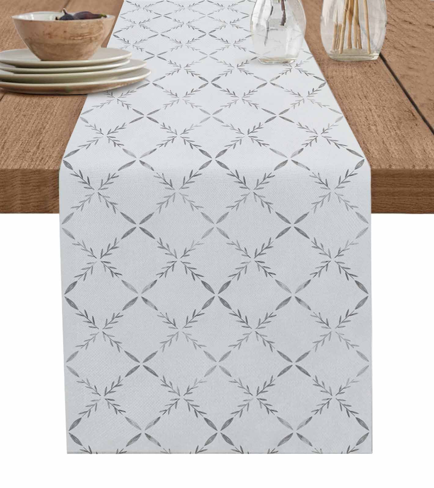 Grid Texture Gray Table Runner ration Home r Dinner Table ration Table ...