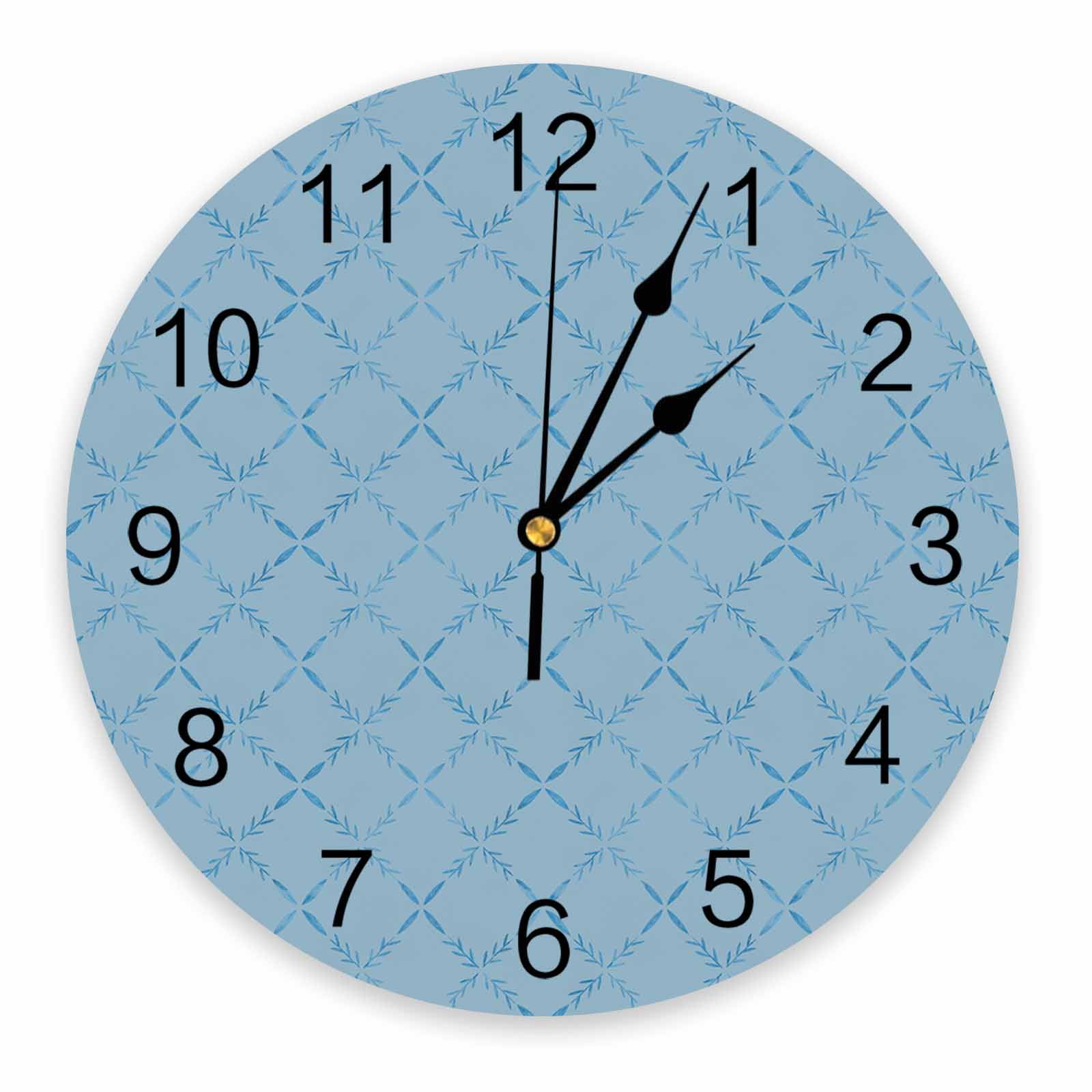 Grid Texture Wave Ride Printed Wall Clock Modern Silent Clock Living ...