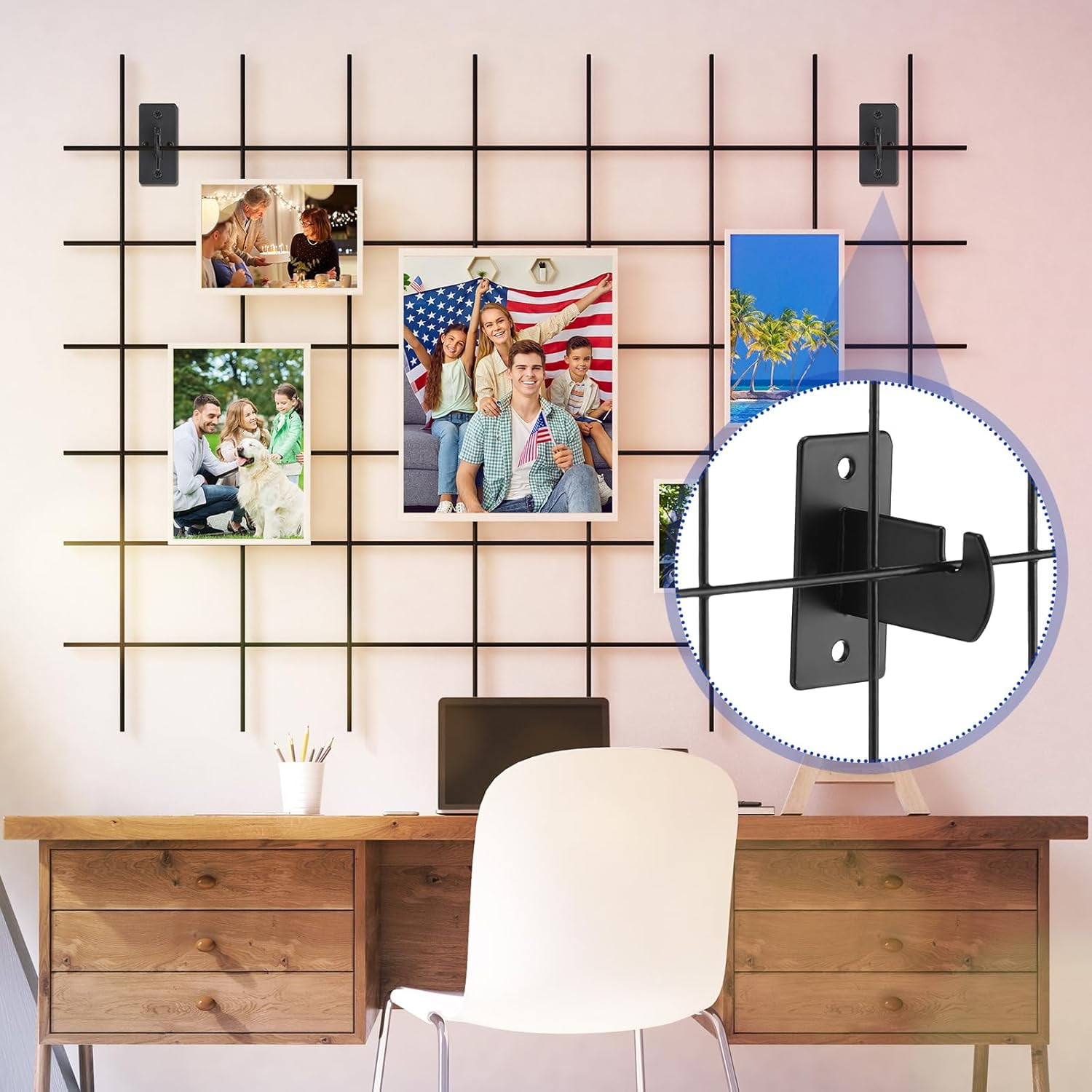 Grid Wall Mount Bracket Set 30-Pack – Heavy Duty Metal Hangers for ...