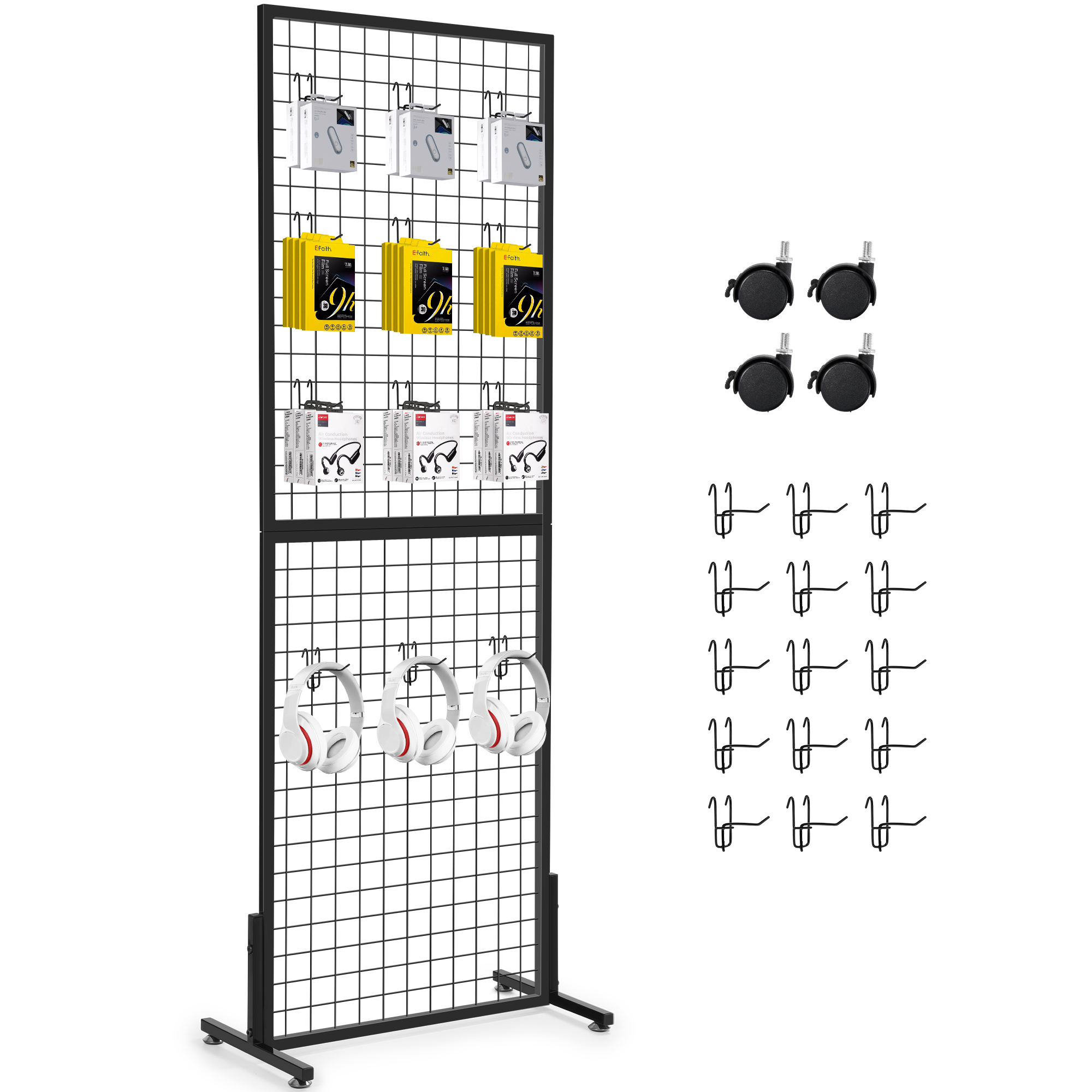 6" Black Gridwall Hook For Grid Displays 50pk - Walmart.com