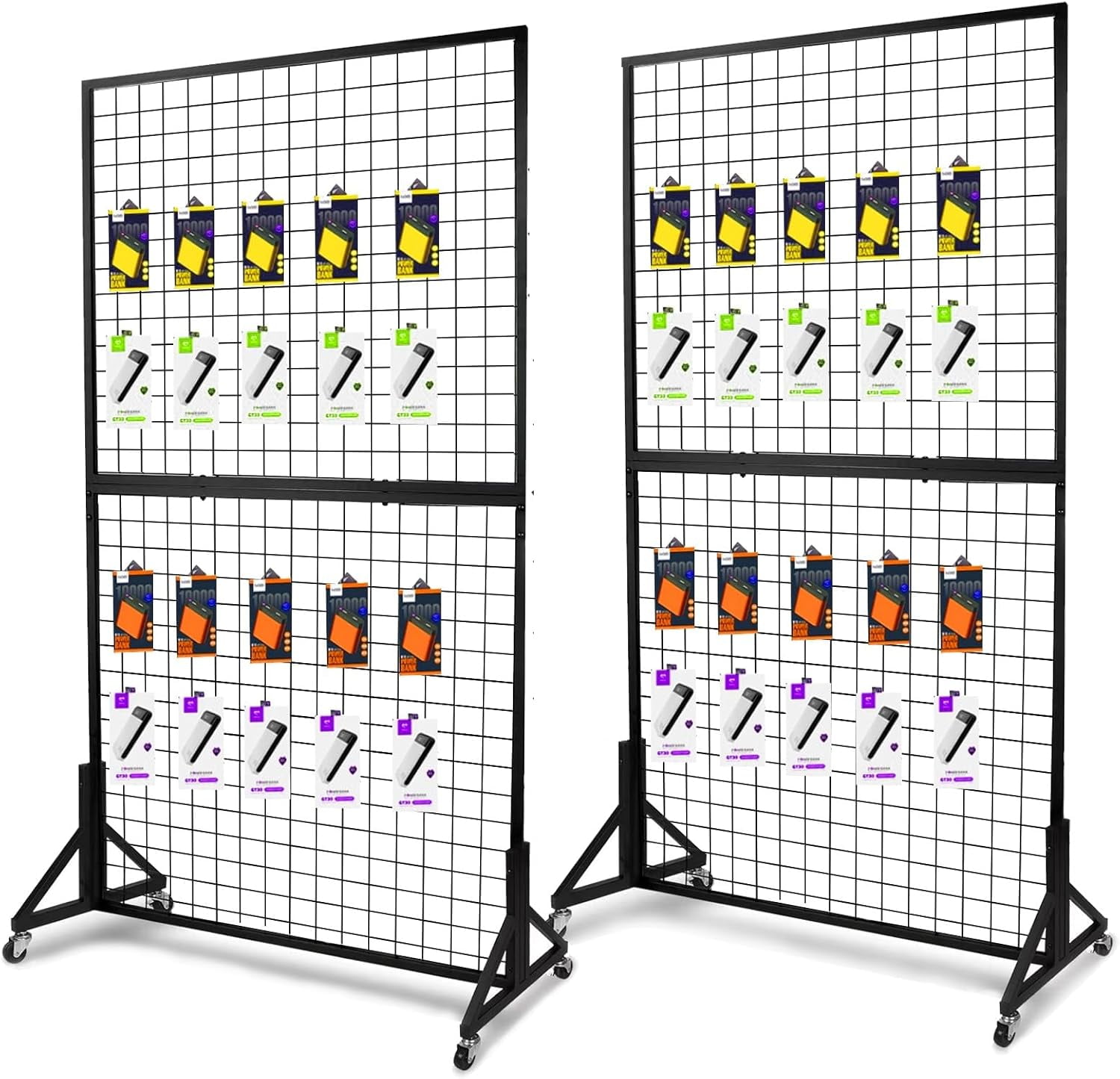 Grid Wall Panels, Black Gridwall Panels Stand with Base Plate, Wire ...