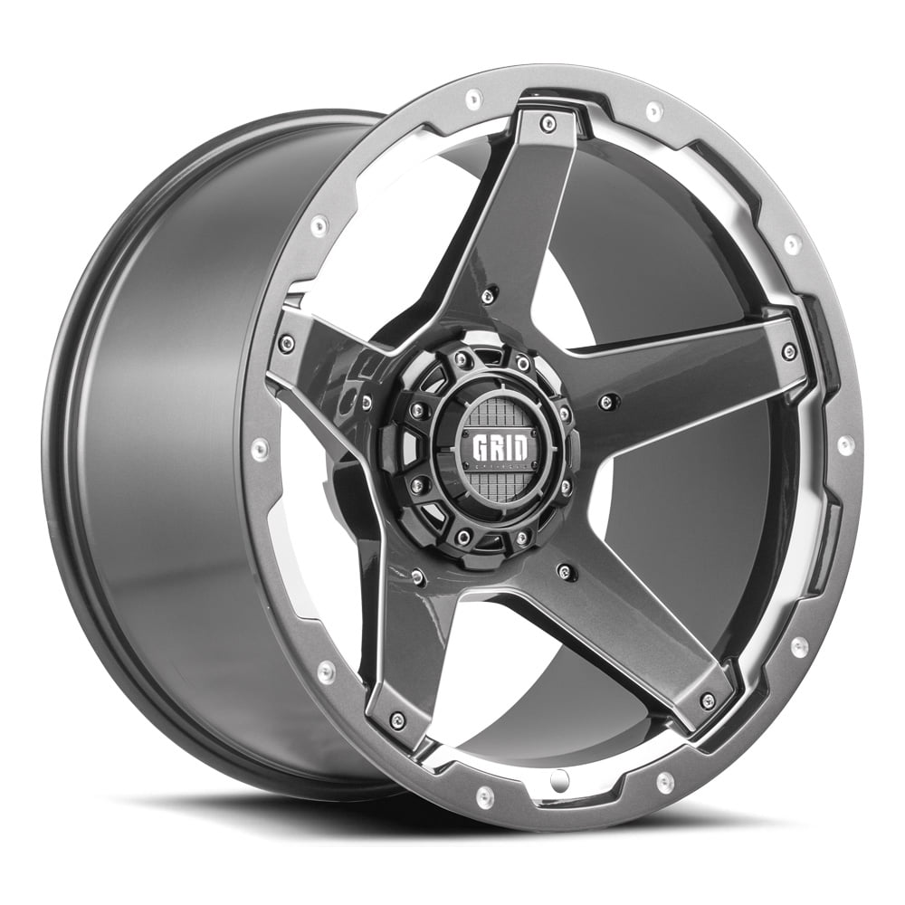 Grid Wheels 20x9 Black With Natural Accents Wheel - 8x6.69 Bolt Pattern ...