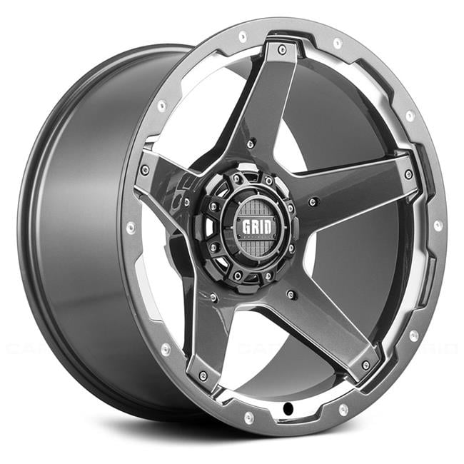 Grid Wheels 418927G157 18 x 9 in. GD4 Gloss Graphite with Milled ...