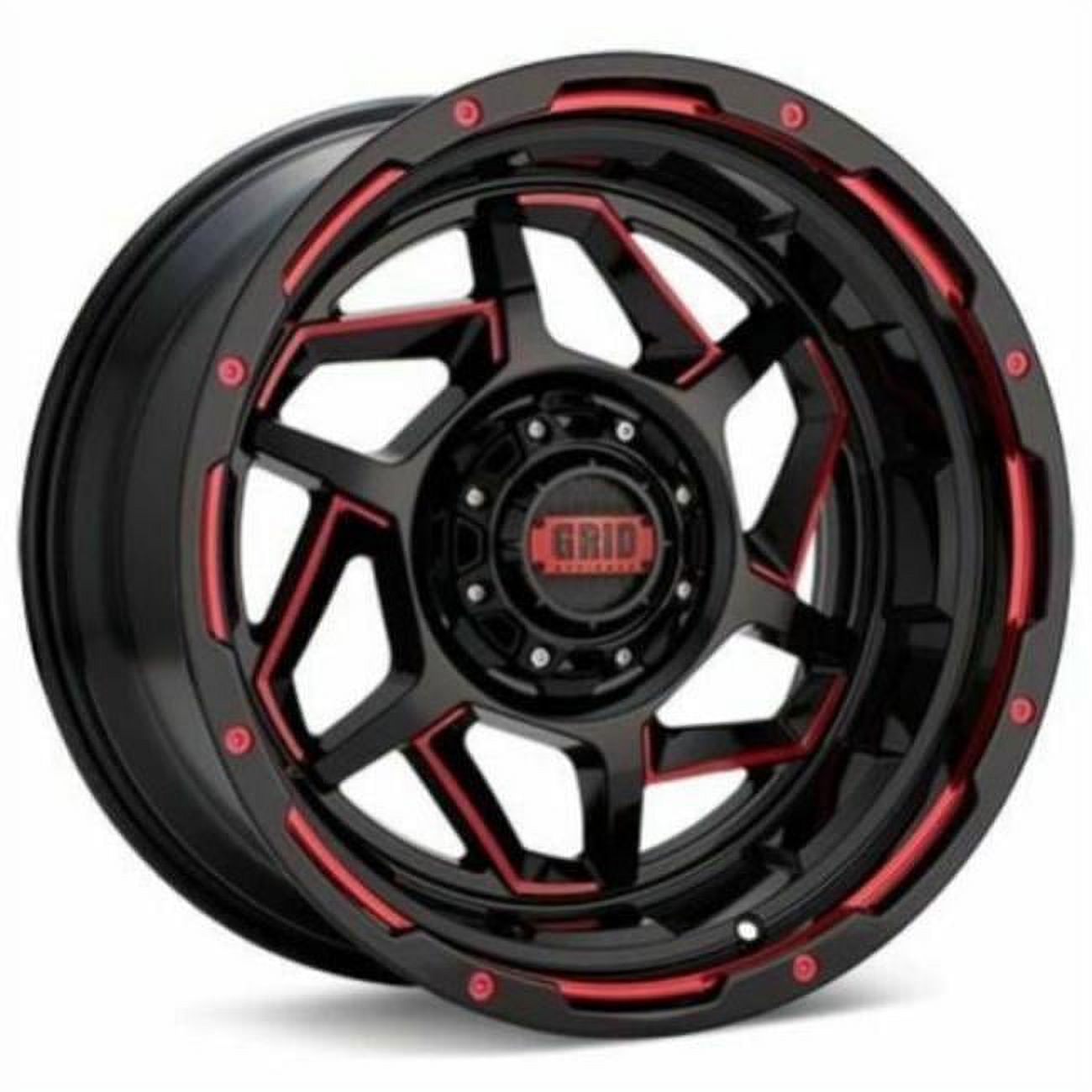 Grid Wheels D21655E28 20 x 10 in. 6x139.7 Bolt Pattern Wheel, Black ...