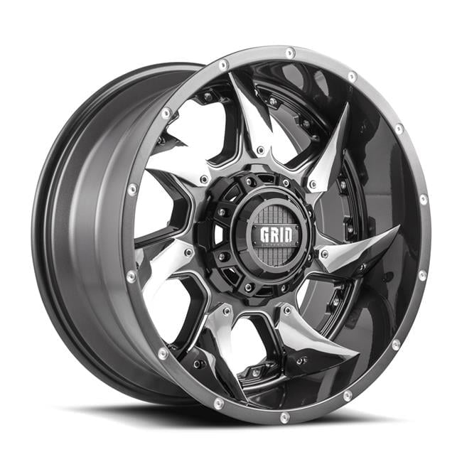 Grid Wheels GRW-1189237G18 18 x 9 in. Gloss Graphite with Silver ...