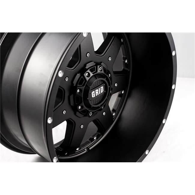 Grid Wheels GRW-12927B1578 20 x 9 in. Matte Black with Chrome Inserts ...