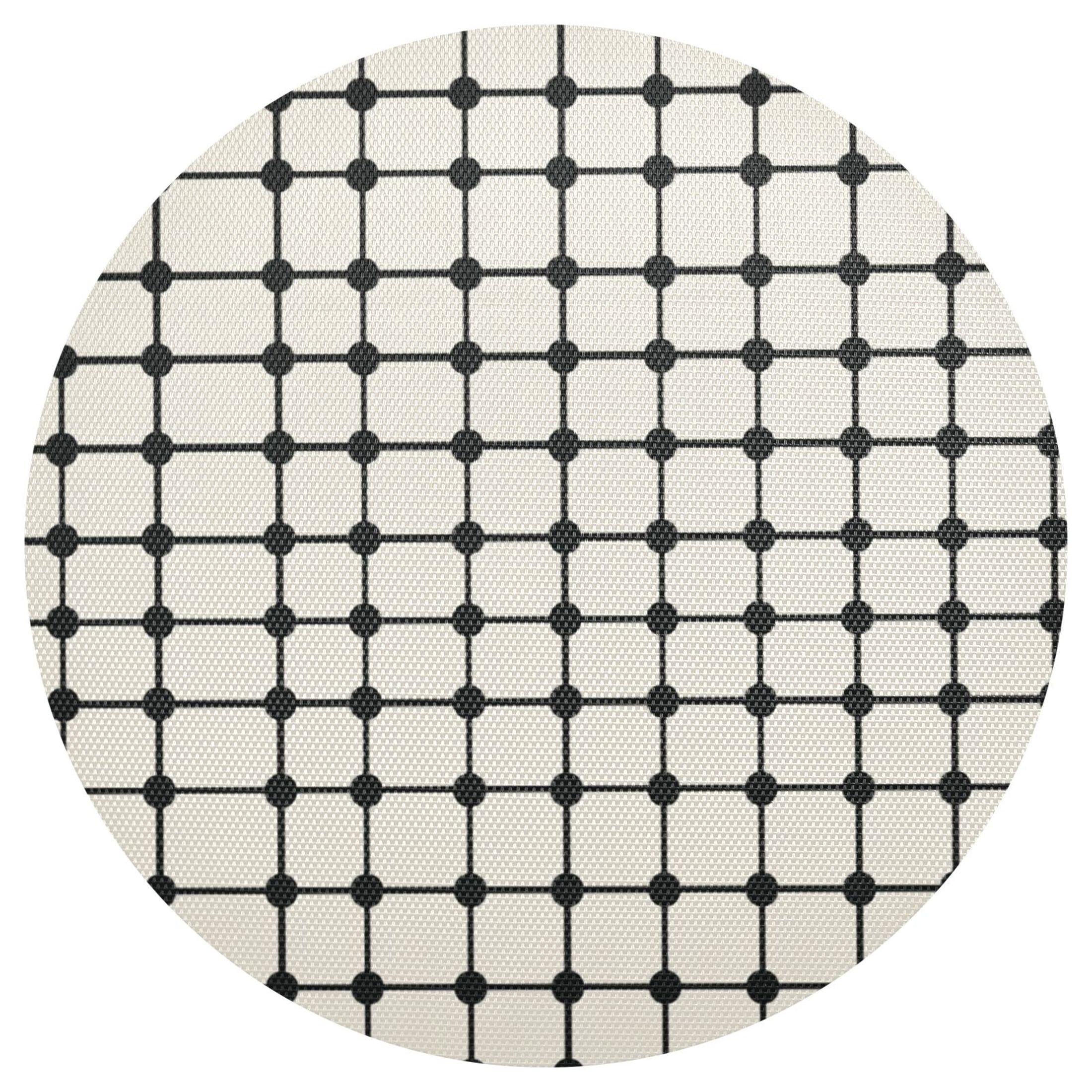 Grid with Black Dots Pattern 6-Piece 15.4in Durable PVC Plate Mats ...