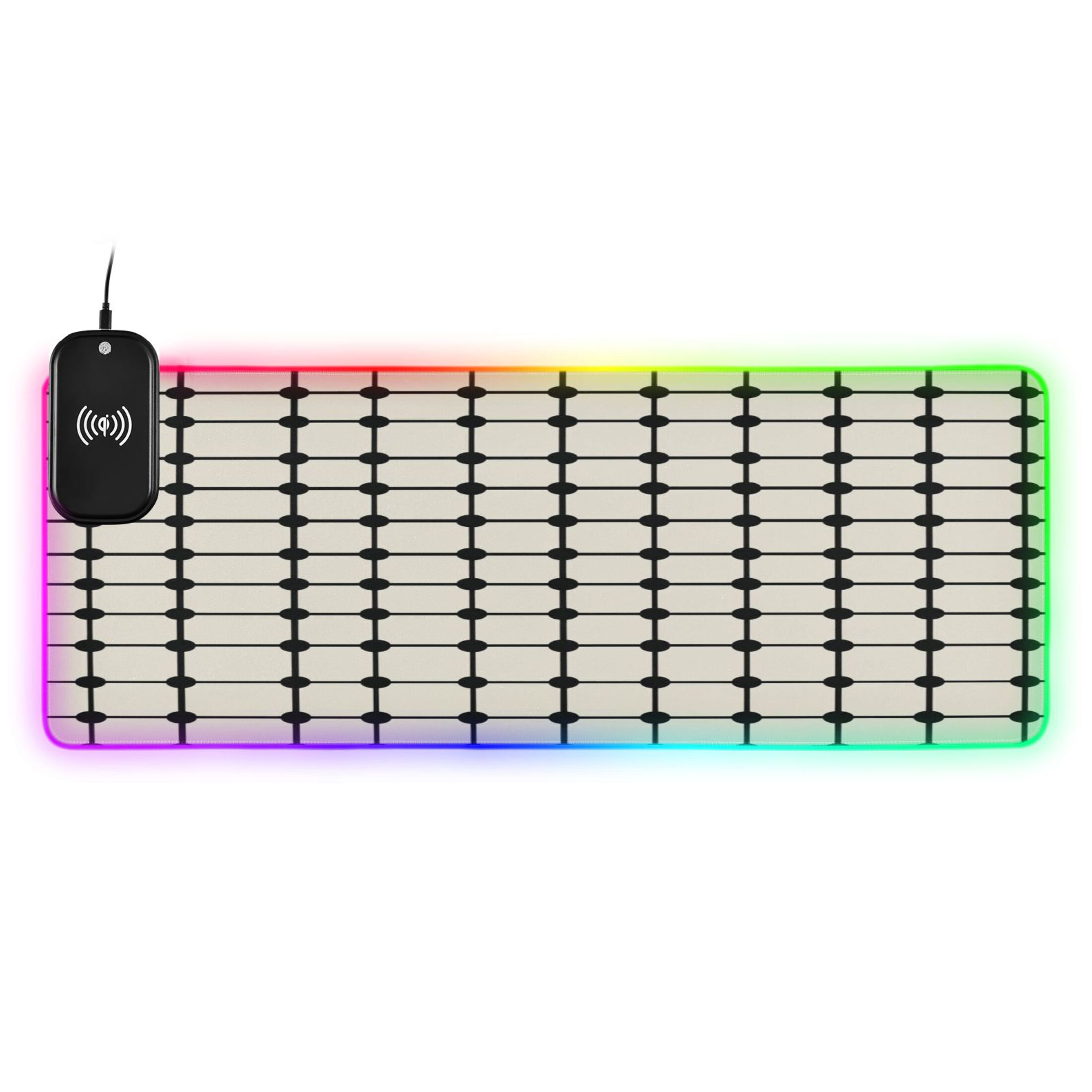 Grid with Black Dots Pattern Large RGB Gaming Mouse Pad with Fast ...