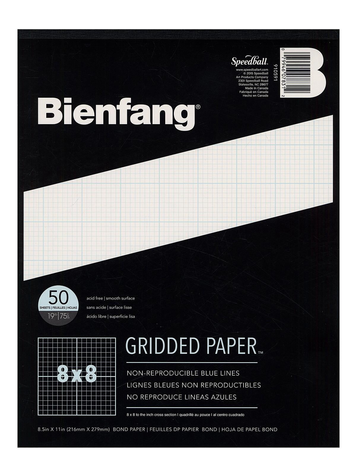 Gridded Paper 8 x 8, 8 1/2 in. x 11 in., pad of 50 (pack of 3 ...