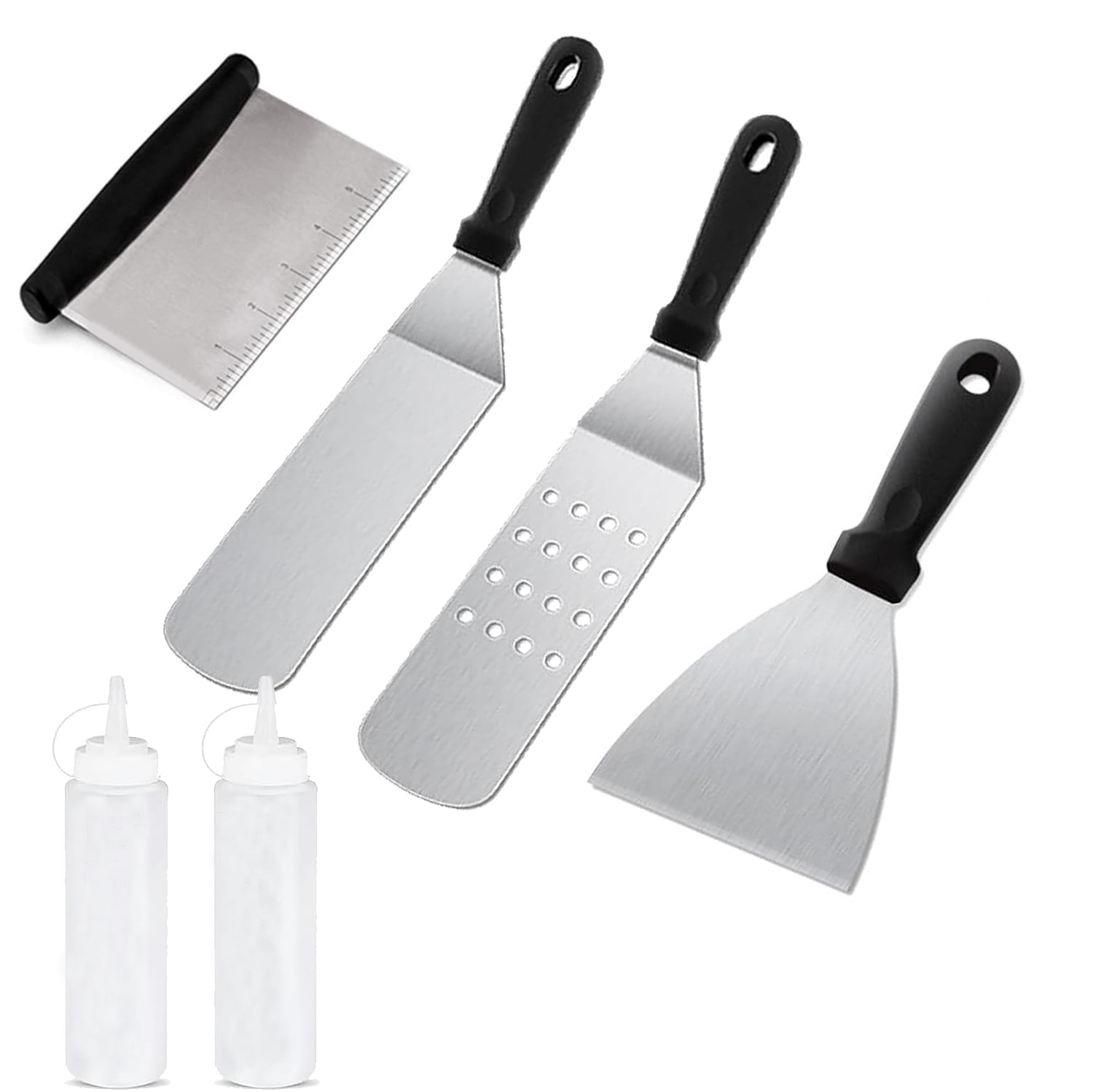 Griddle Accessories, 6-Piece Metal Spatula Set Stainless Steel with ...