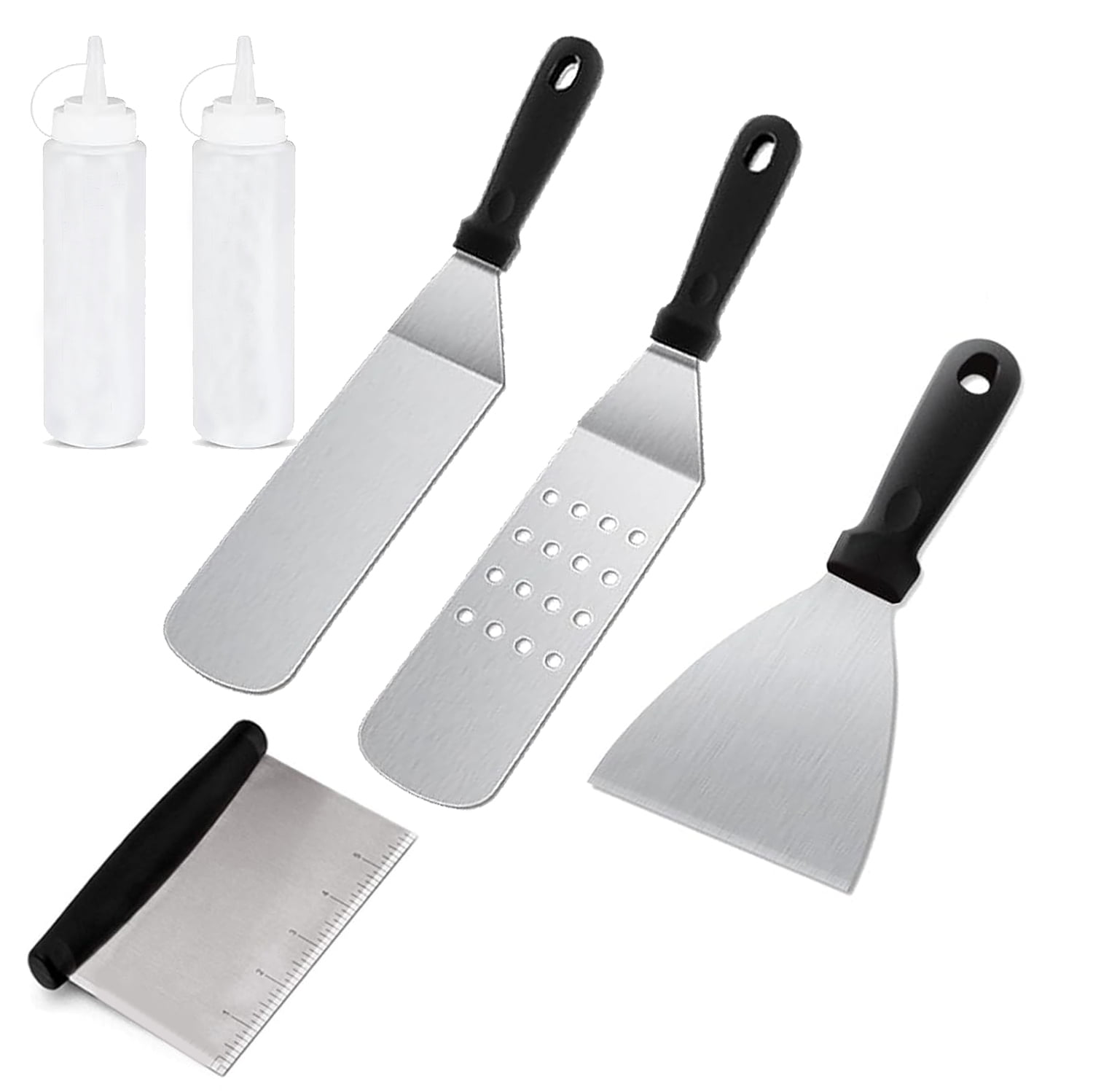 Griddle Accessories Kit of 6, Heavy Duty Metal Spatula, Professional ...
