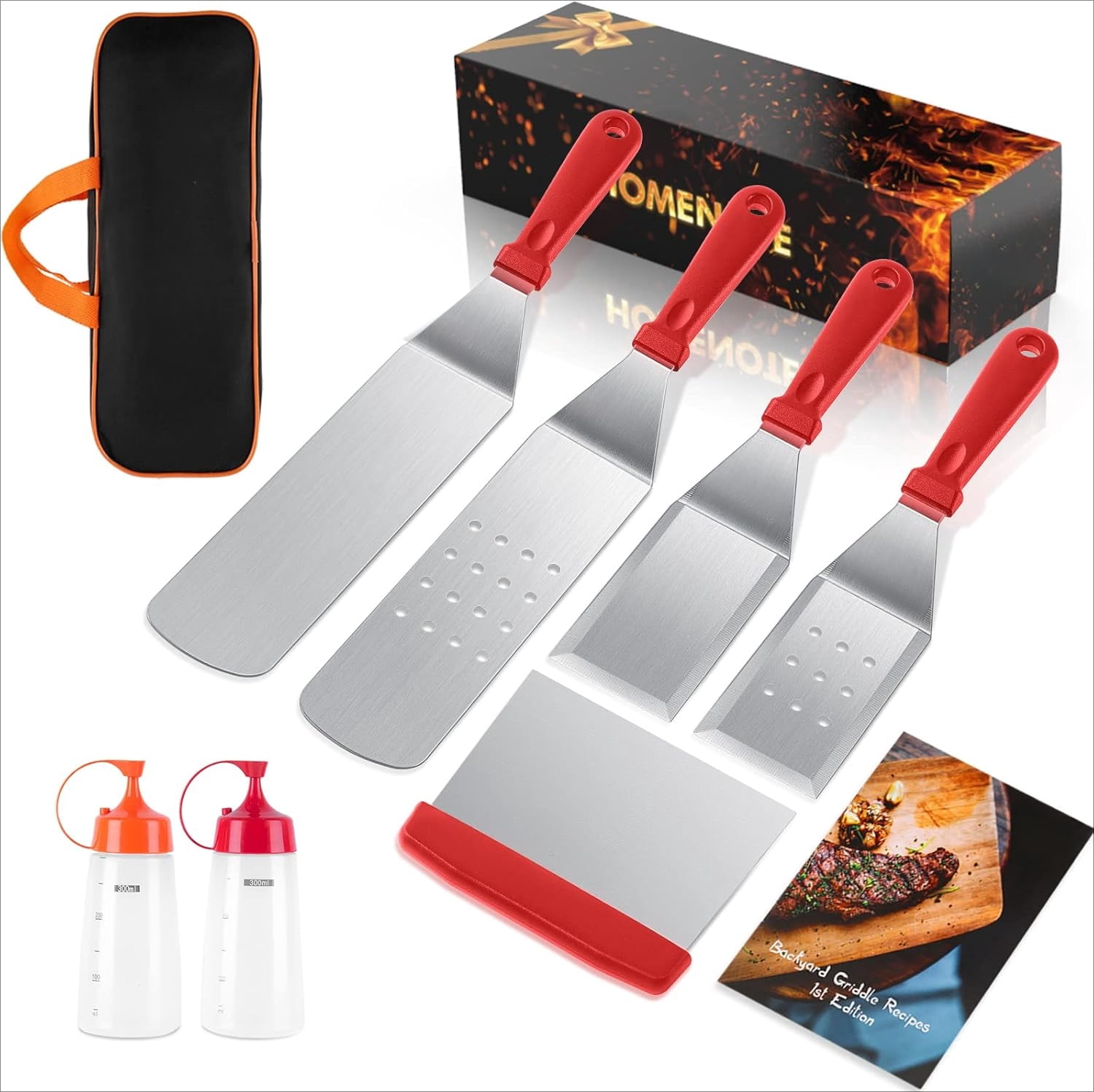 Griddle Accessories Kit, Exclusive Griddle Tools Spatulas Set for ...