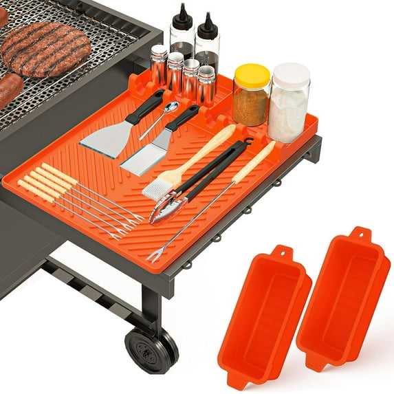 Griddle Accessories for – Silicone Mat & Grease Cup Liners (2 Pack ...