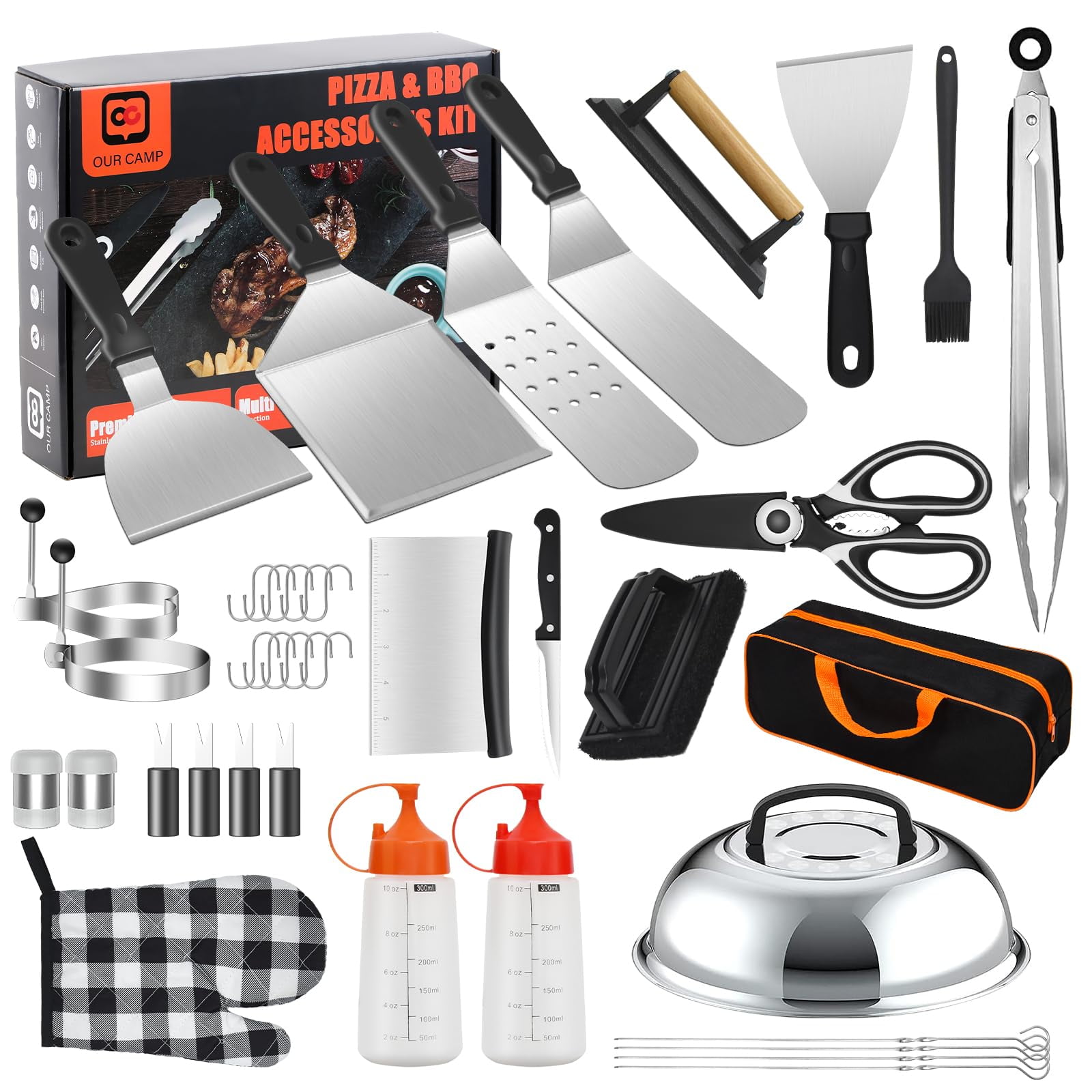 Griddle Accessory Tool Kit - 40PCS Complete Flat Top Grill Accessories ...