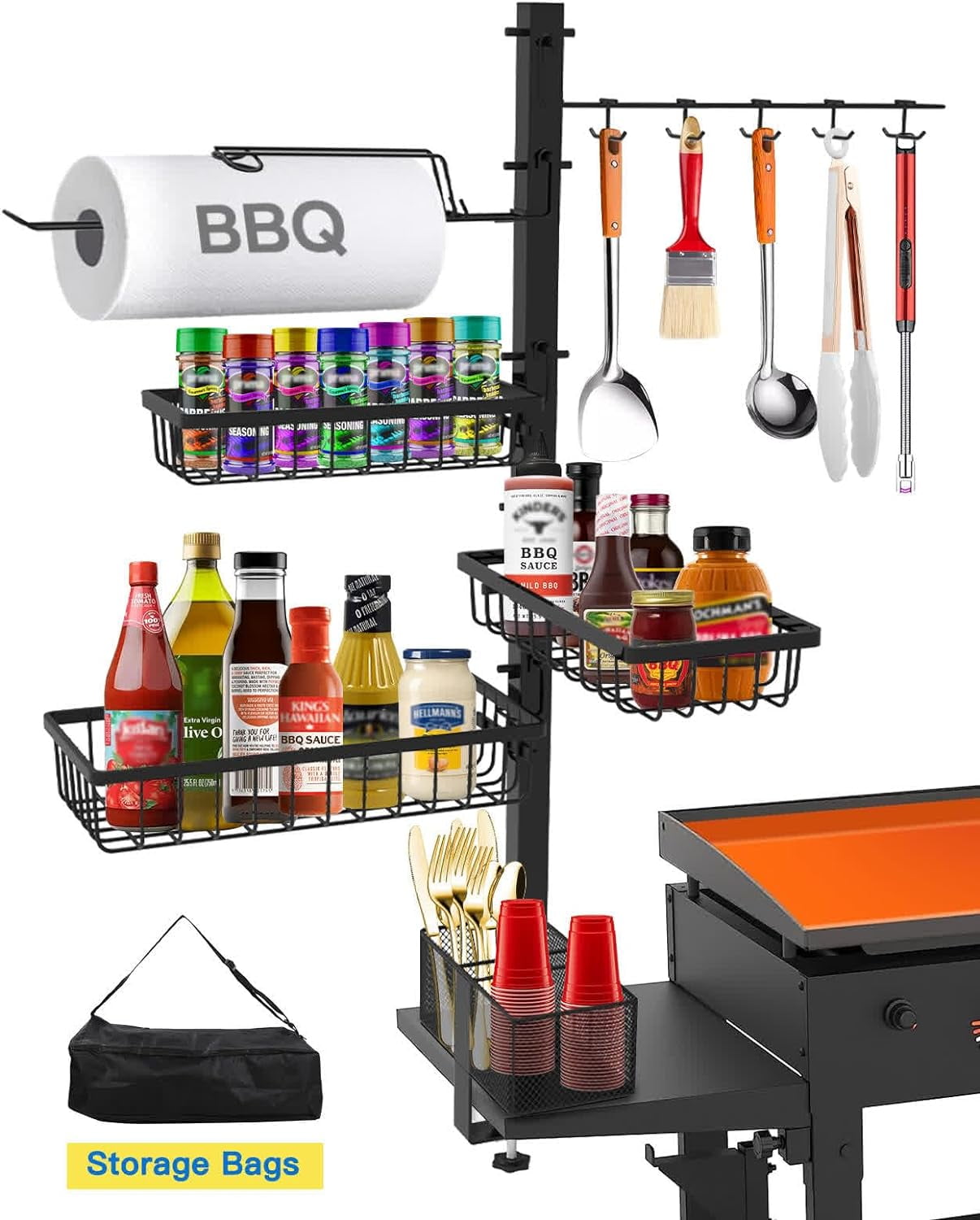 Griddle Caddy for Blackstone Griddle Accessories, BBQ Grill Caddy with ...