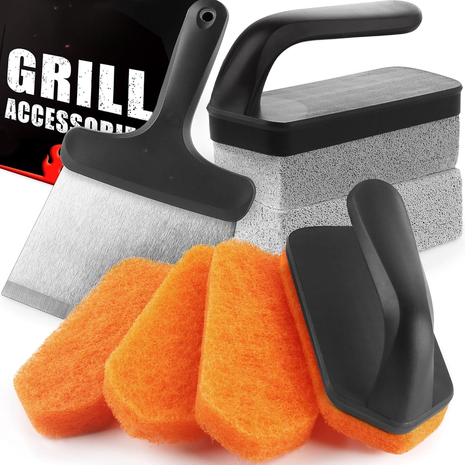 Griddle Cleaning Kit , Flat Top Grill Cleaning Kit with Grill Stone ...