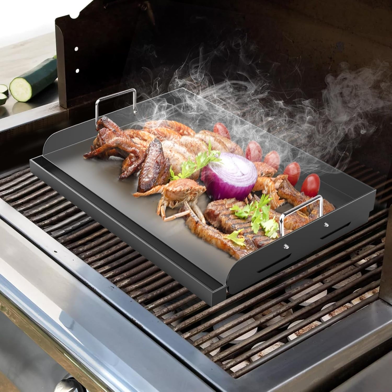 Griddle for Gas Grill, 17" x13" Universal Griddle Flat Top Plate with ...