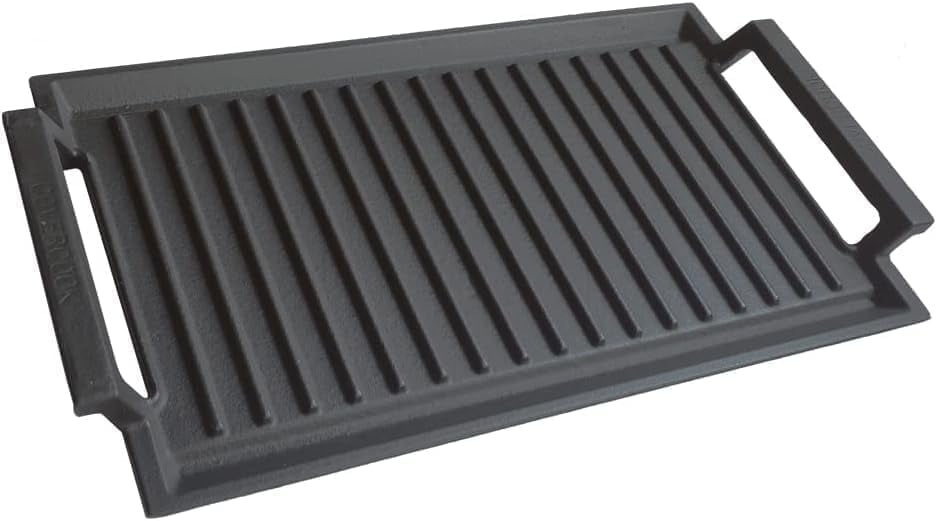 Griddle Pan, Cast Iron Grill Hot Plate, Rectangular Grill, 2 handles ...